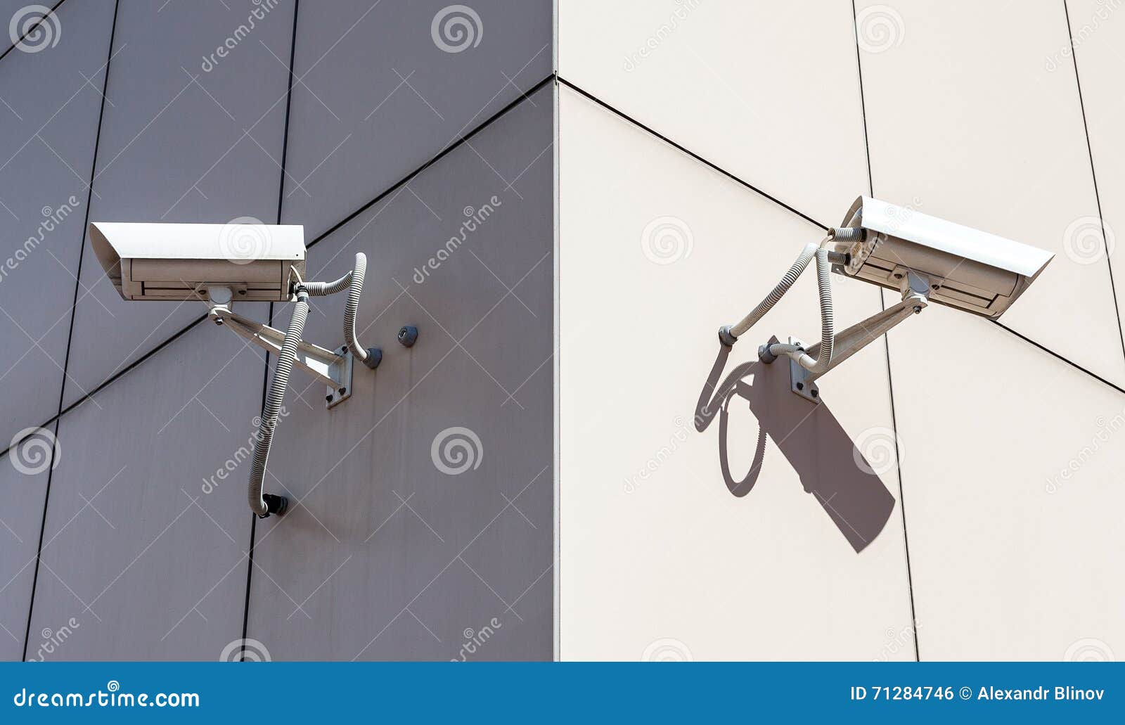 Surveillance Cameras Mounted on the Building Stock Photo - Image of ...