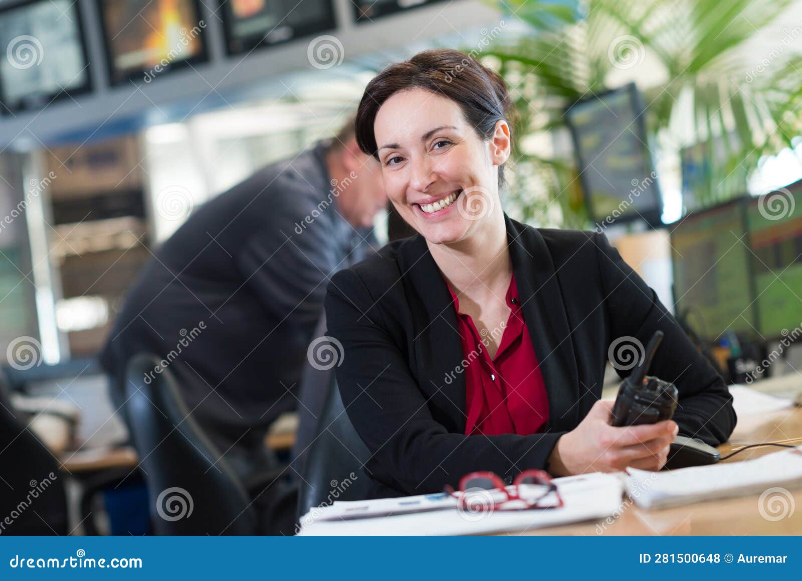 Surveillance Company Worker Posing and Smiling Stock Photo - Image of ...