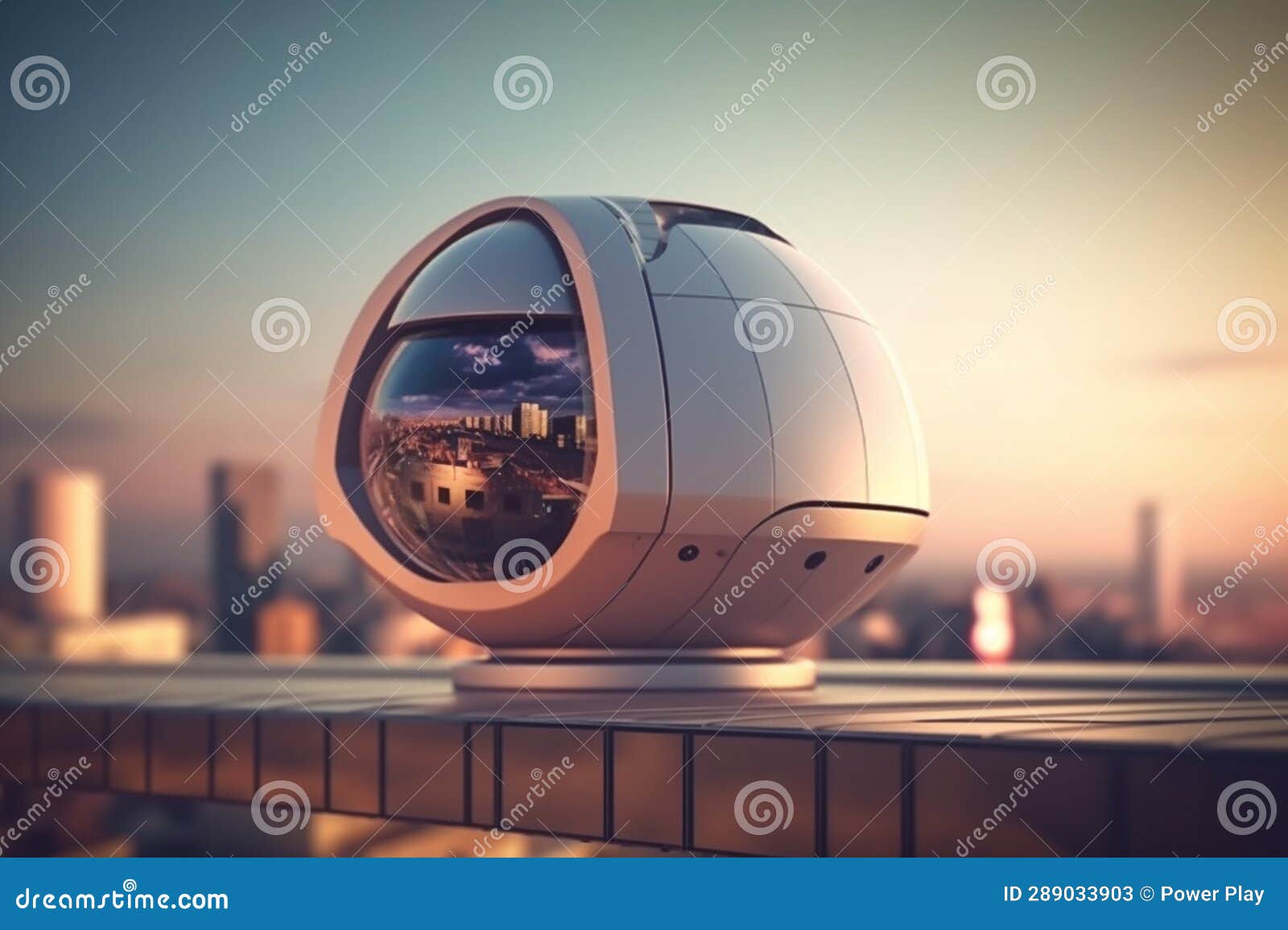 Surveillance Futuristic Camera on the Wall. 3d Render Illustration ...