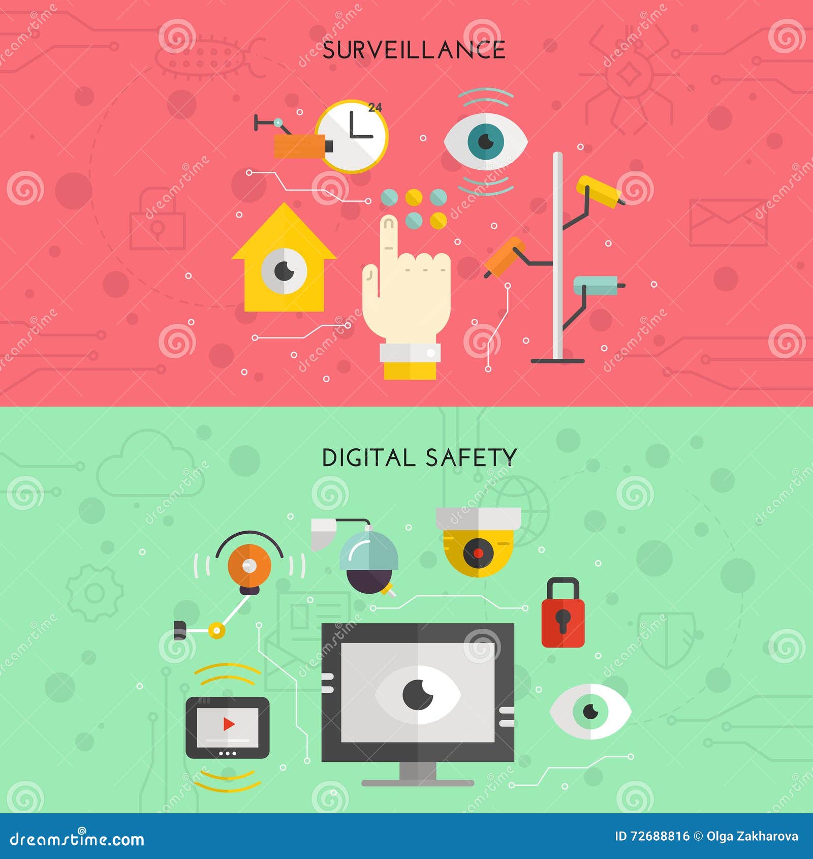 Surveillance Graphic Elements Stock Vector - Illustration of ...
