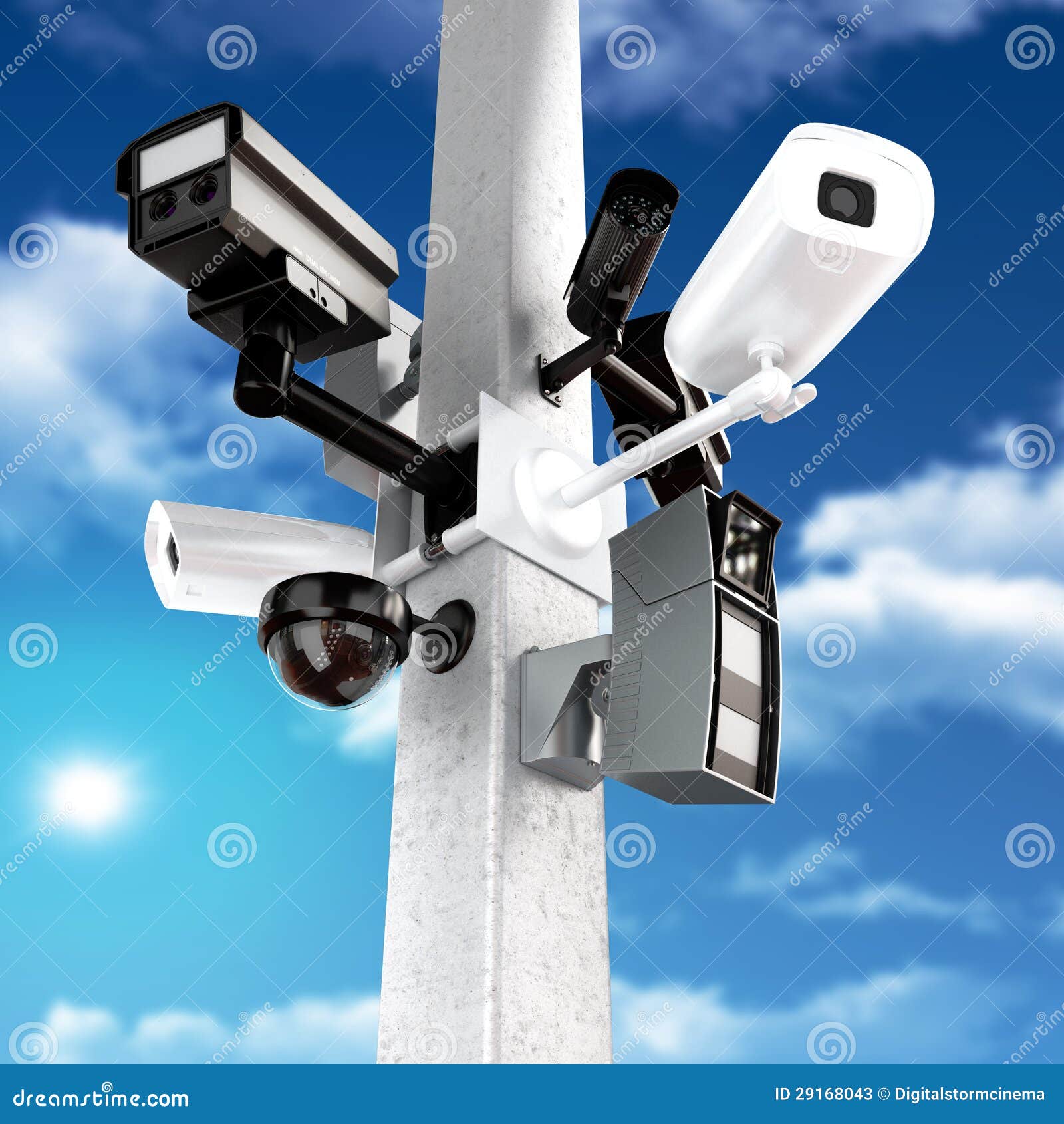 Surveillance mega camera s stock illustration. Illustration of metal ...