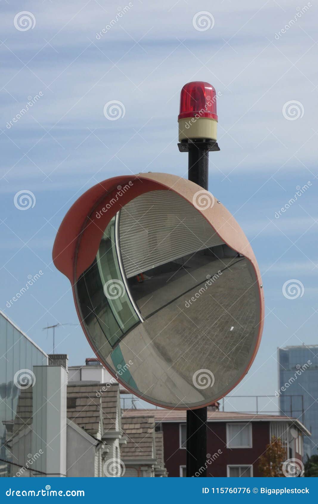 Surveillance Mirror stock photo. Image of beacon, reflection - 115760776