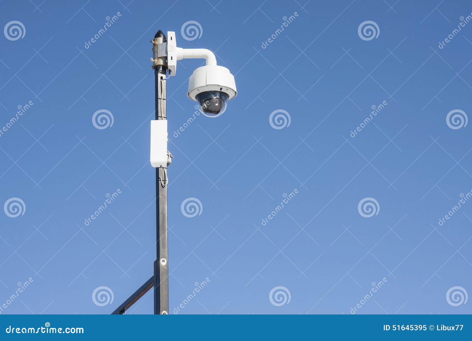 Surveillance Security Camera Pole Stock Image - Image of dangerous ...