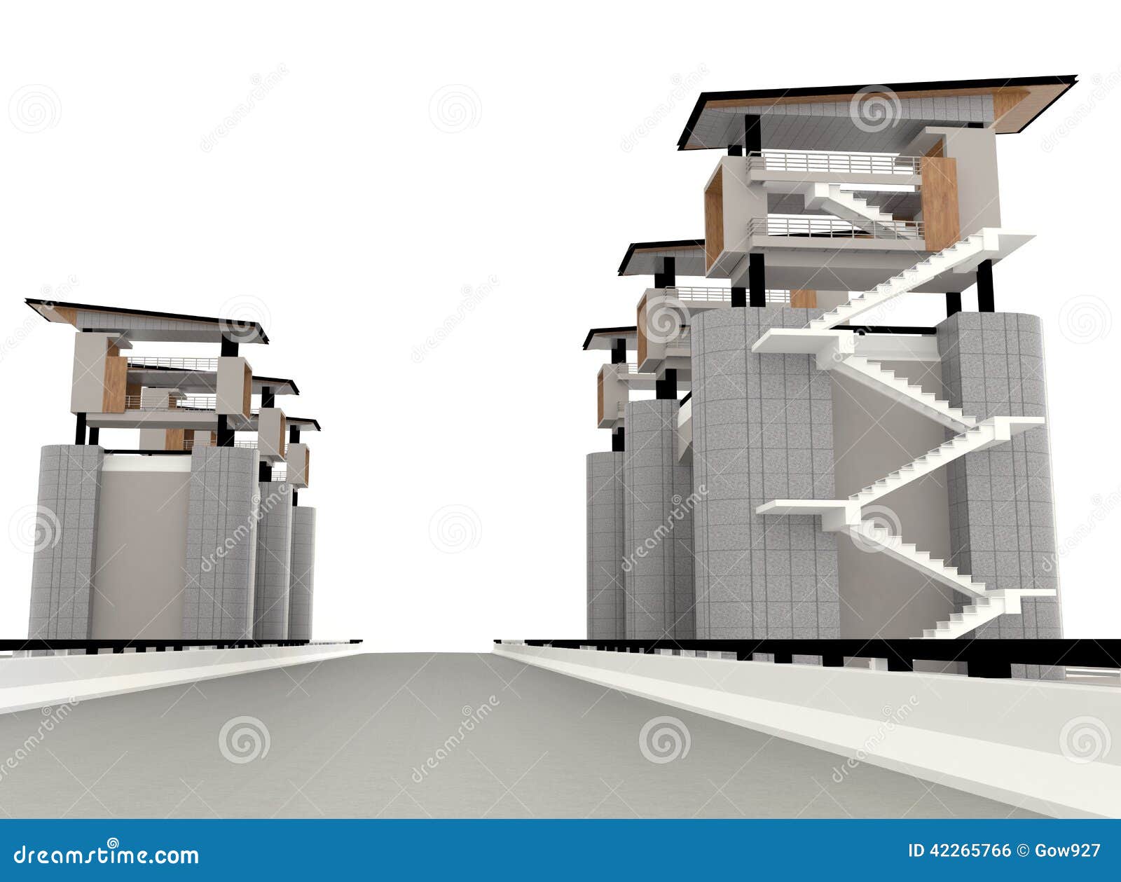 Surveillance Tower In 3D Exterior Design Stock Photography ...