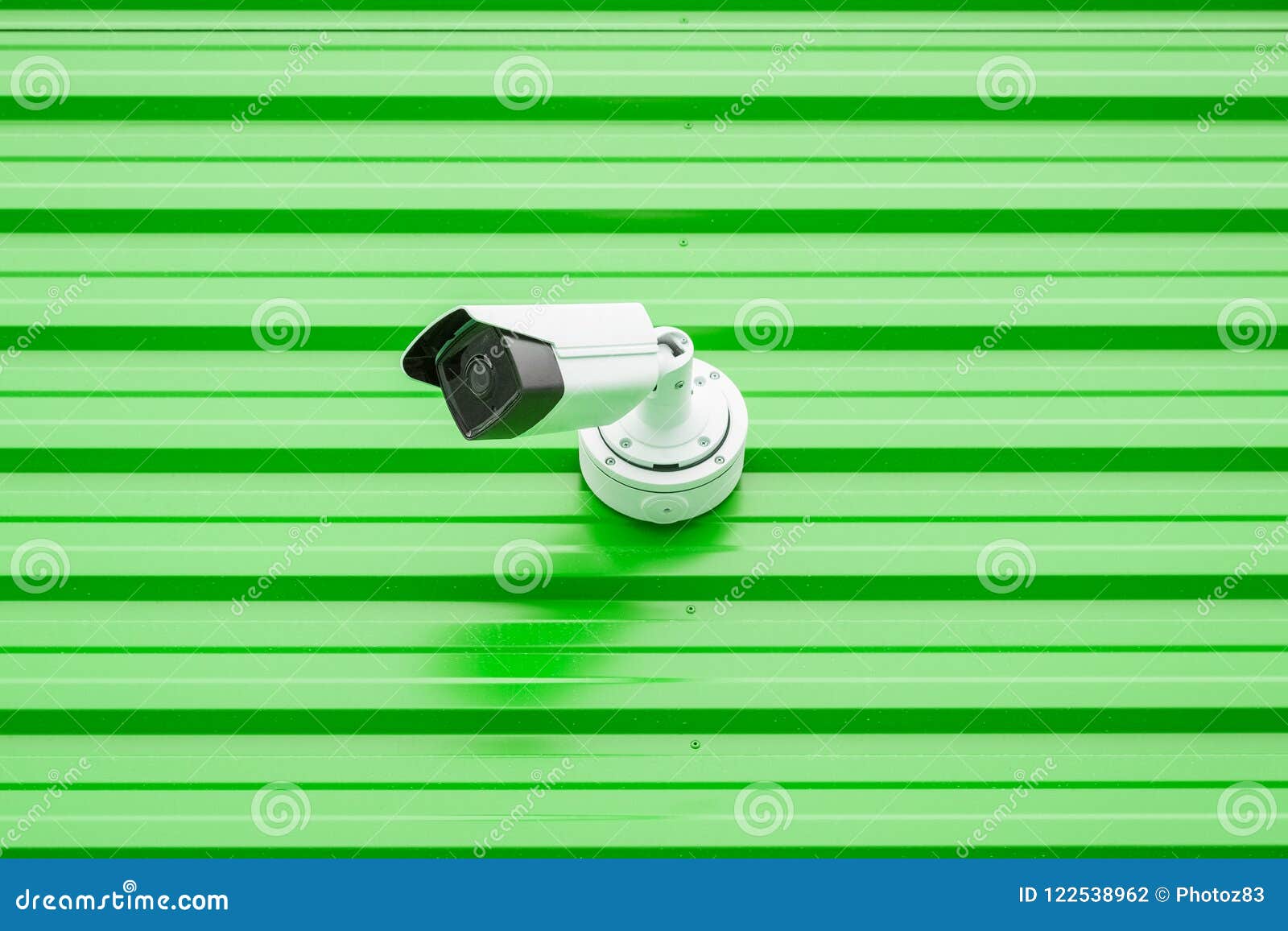 Surveillance Video Camera Isolated on Green Stock Photo - Image of ...