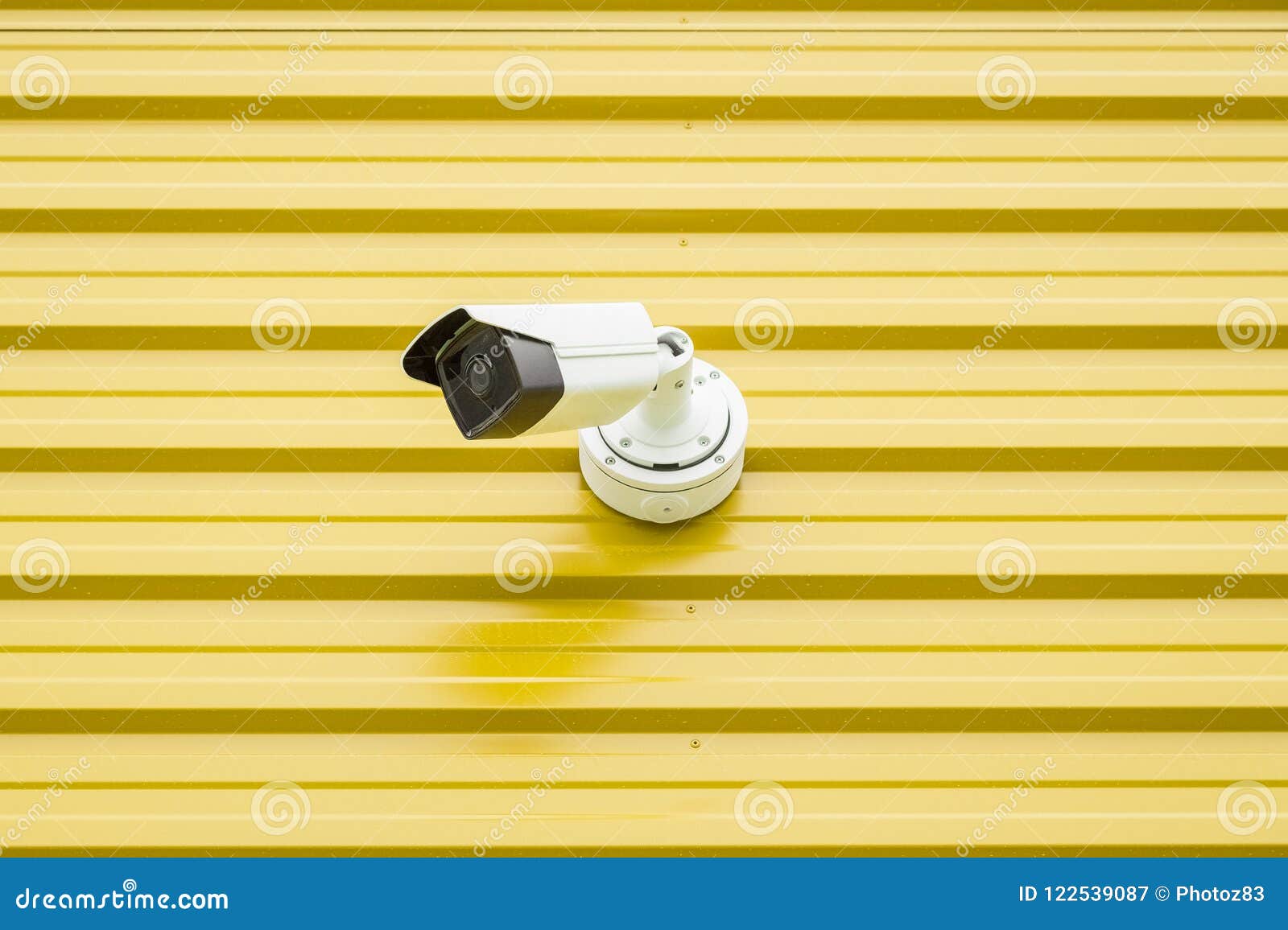Surveillance Video Camera Isolated on Yellow Stock Image - Image of ...