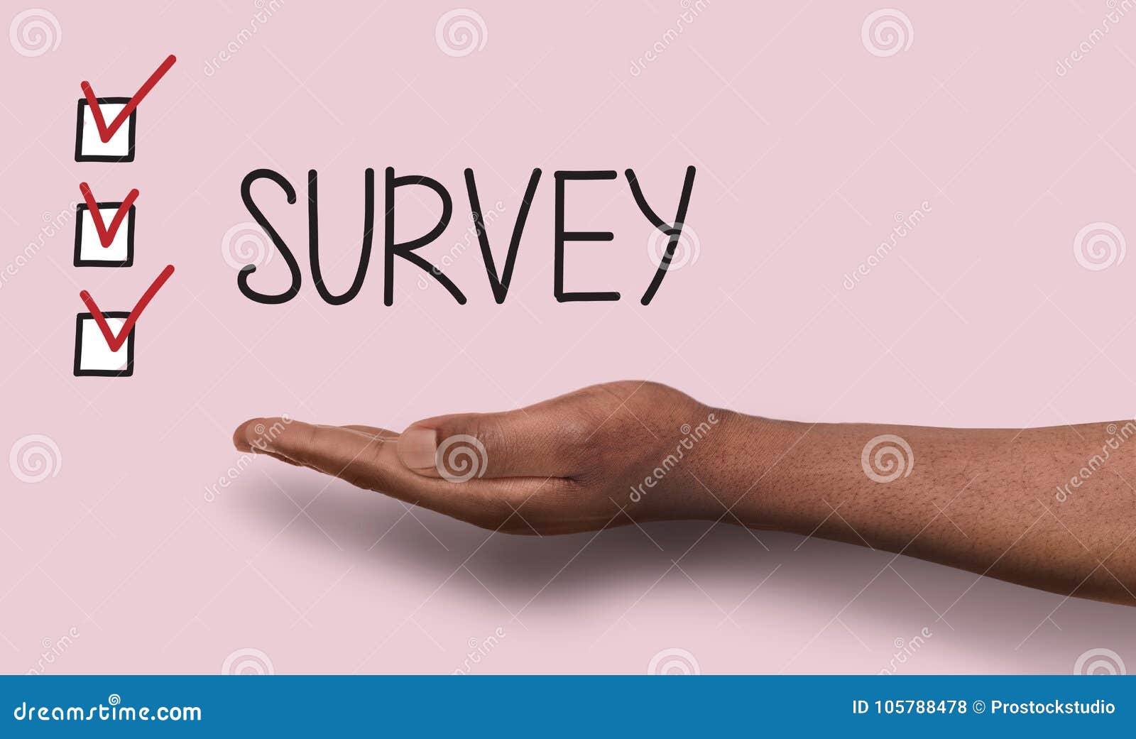 Survey Background with Checkboxes and Hand Stock Photo - Image of ...