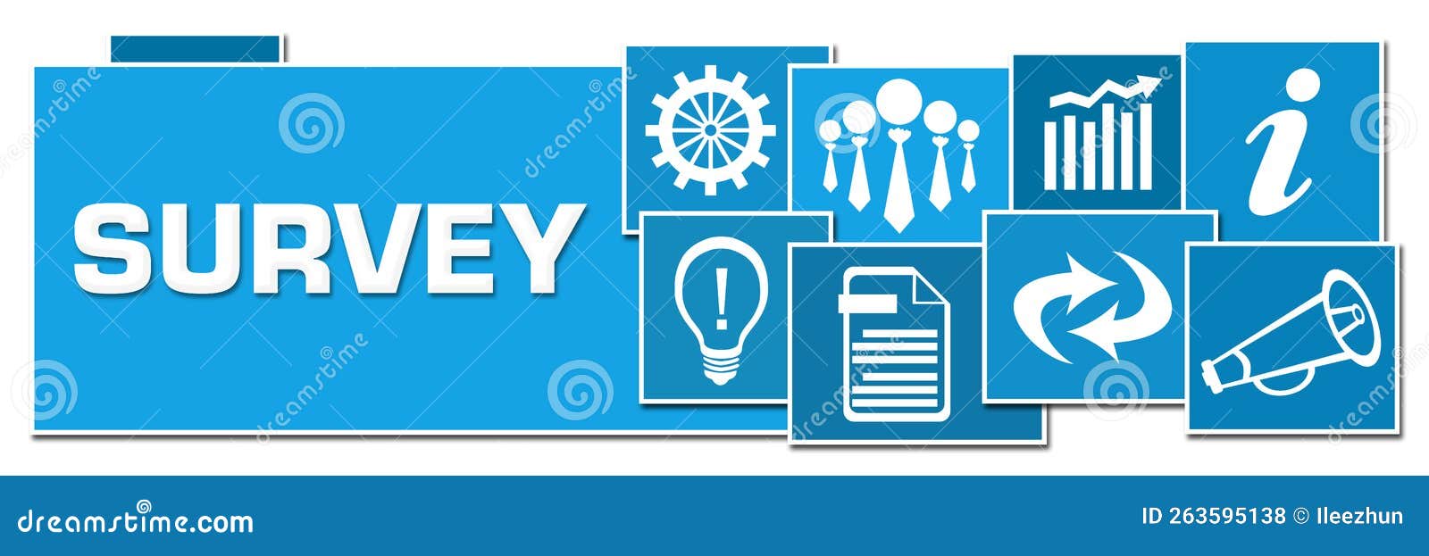 Survey Blue Boxes with Business Symbols Stock Illustration ...