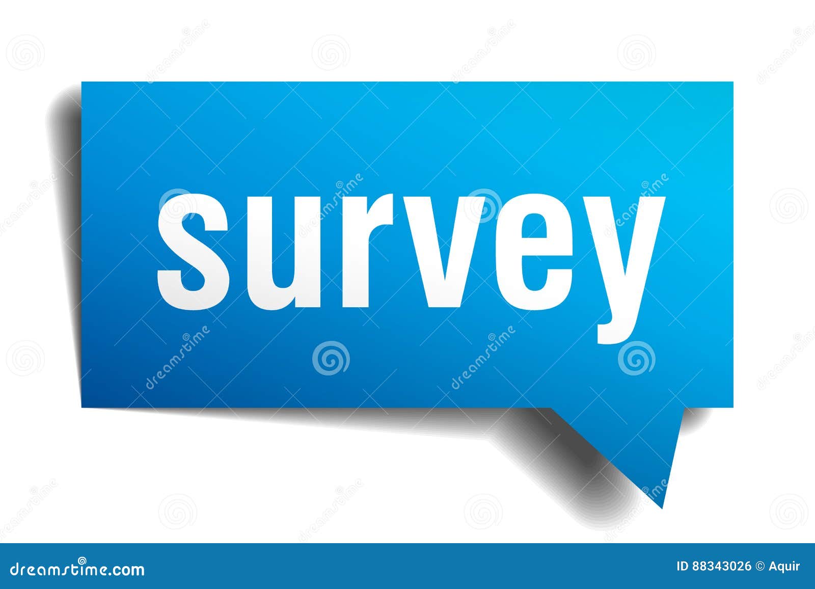 Survey Blue Paper Speech Bubble Isolated on White Stock Vector ...
