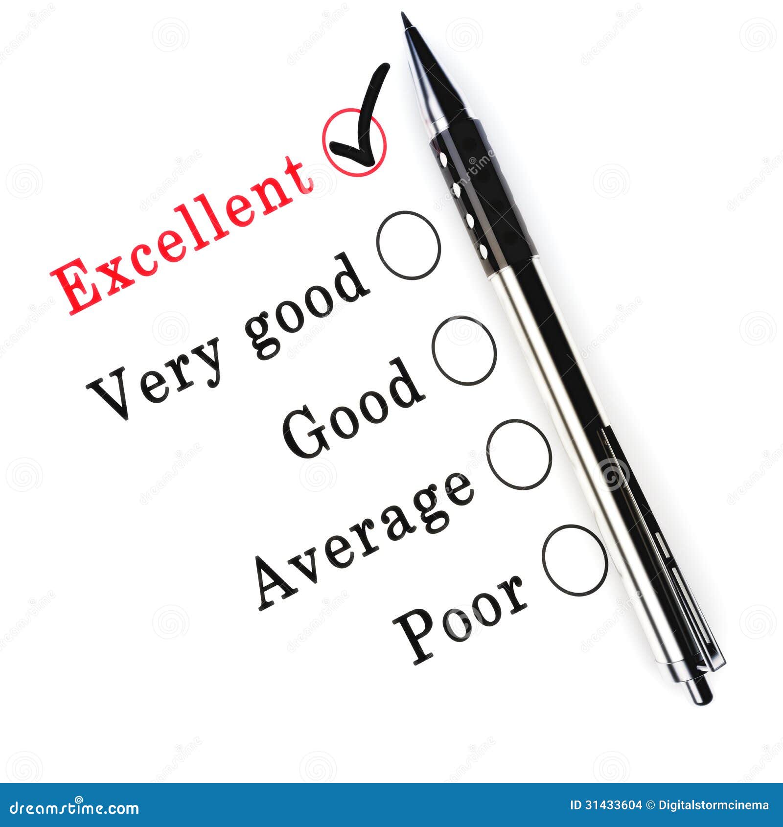 A Survey Check Box Questionnaire Stock Photo - Image of card, blank ...