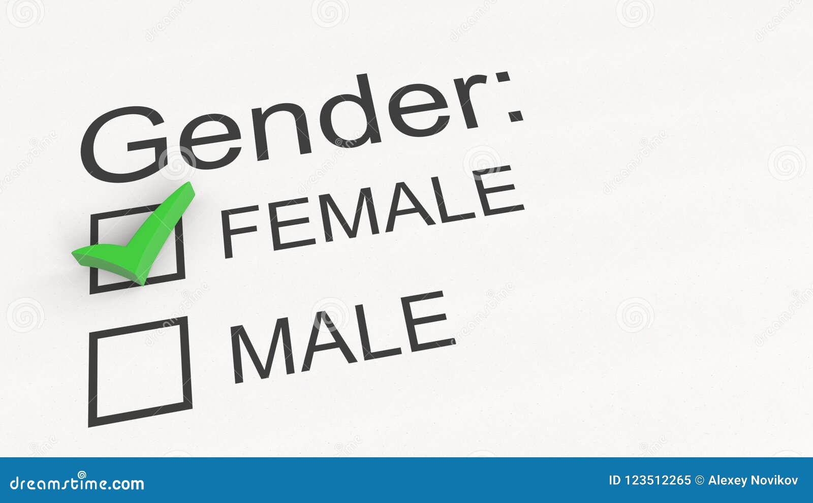 Survey Checkbox Gender Selection - Female. 3D Rendering Stock Image ... Survey Checkbox Gender Selection - Female. 3D Rendering Stock Image ...