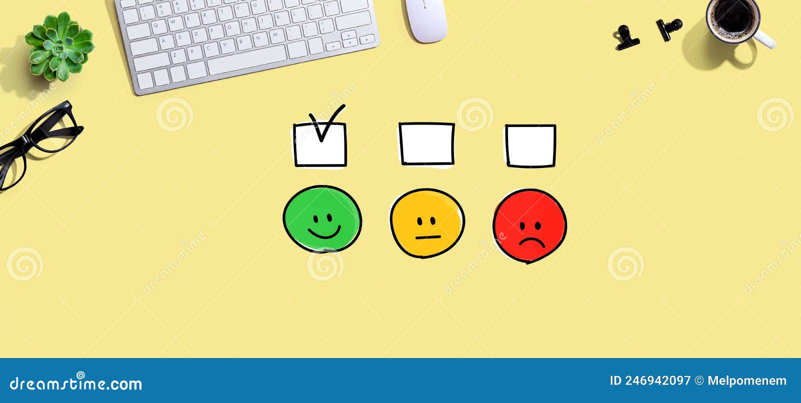 Survey with a Computer Keyboard Stock Illustration - Illustration of ...