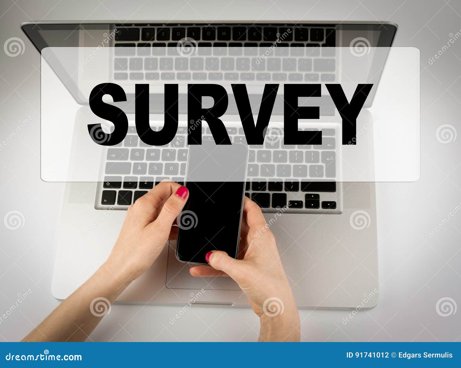 Survey Concept. Business Woman Working with Computer Stock Photo ...