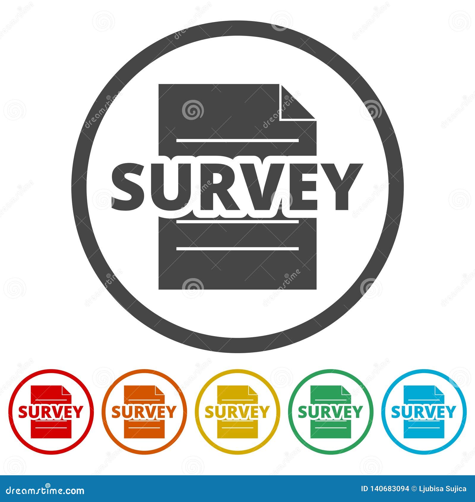 Survey Design, Vector Illustration Icons Set Stock Vector ...