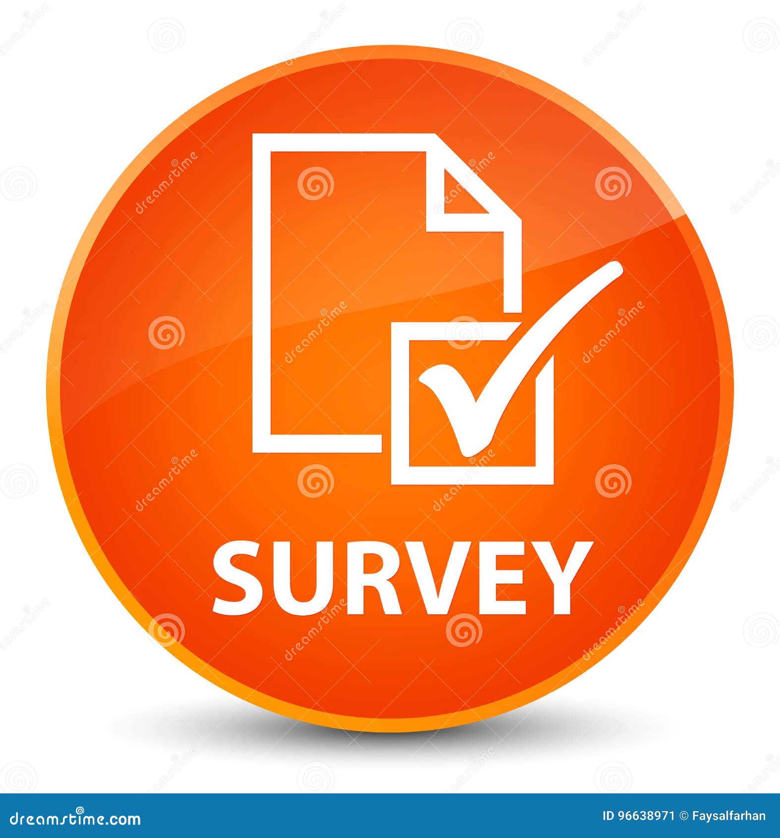 Survey Elegant Orange Round Button Stock Illustration - Illustration of ...