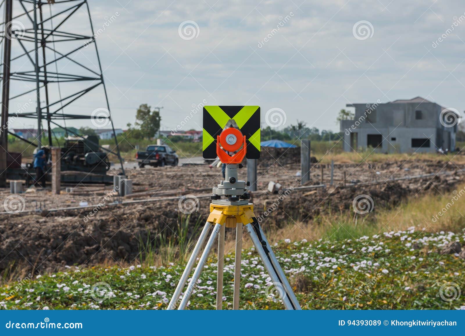 Survey Equipment Tacheometer or Theodolite Outdoors at Construct Stock ...