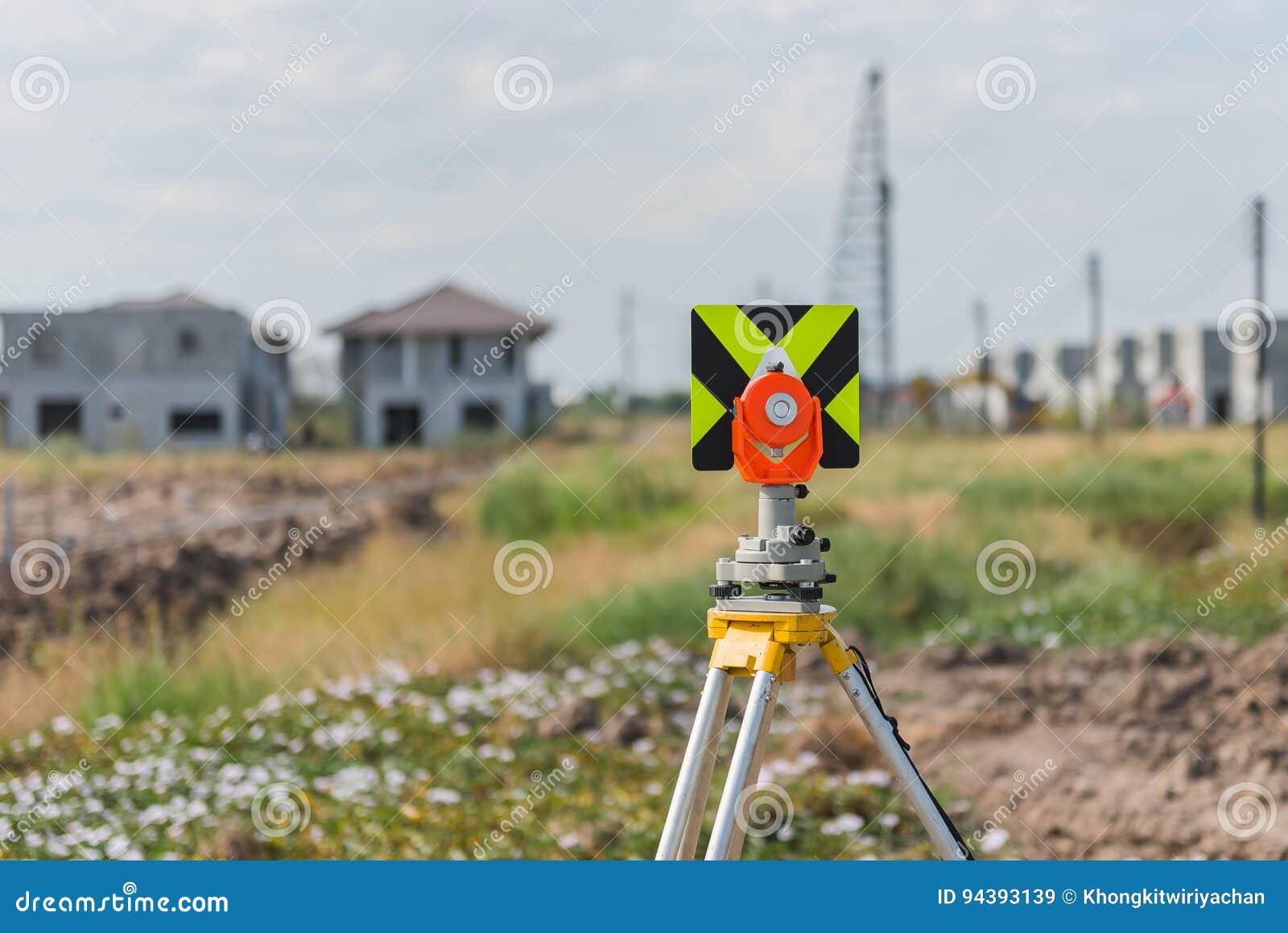 Survey Equipment Tacheometer or Theodolite Outdoors at Construct Stock ...
