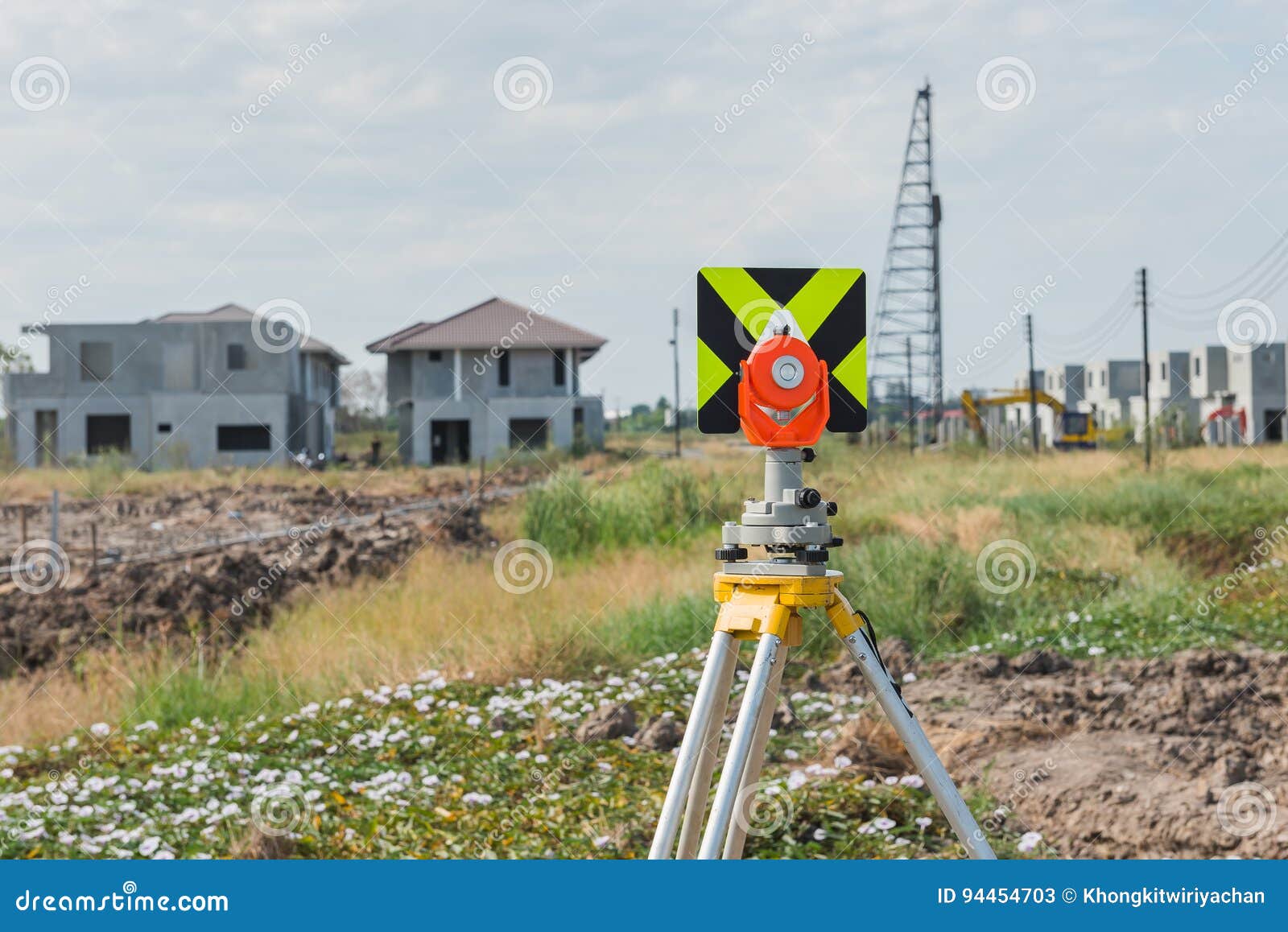 Survey Equipment Tacheometer or Theodolite Outdoors at Construct Stock ...