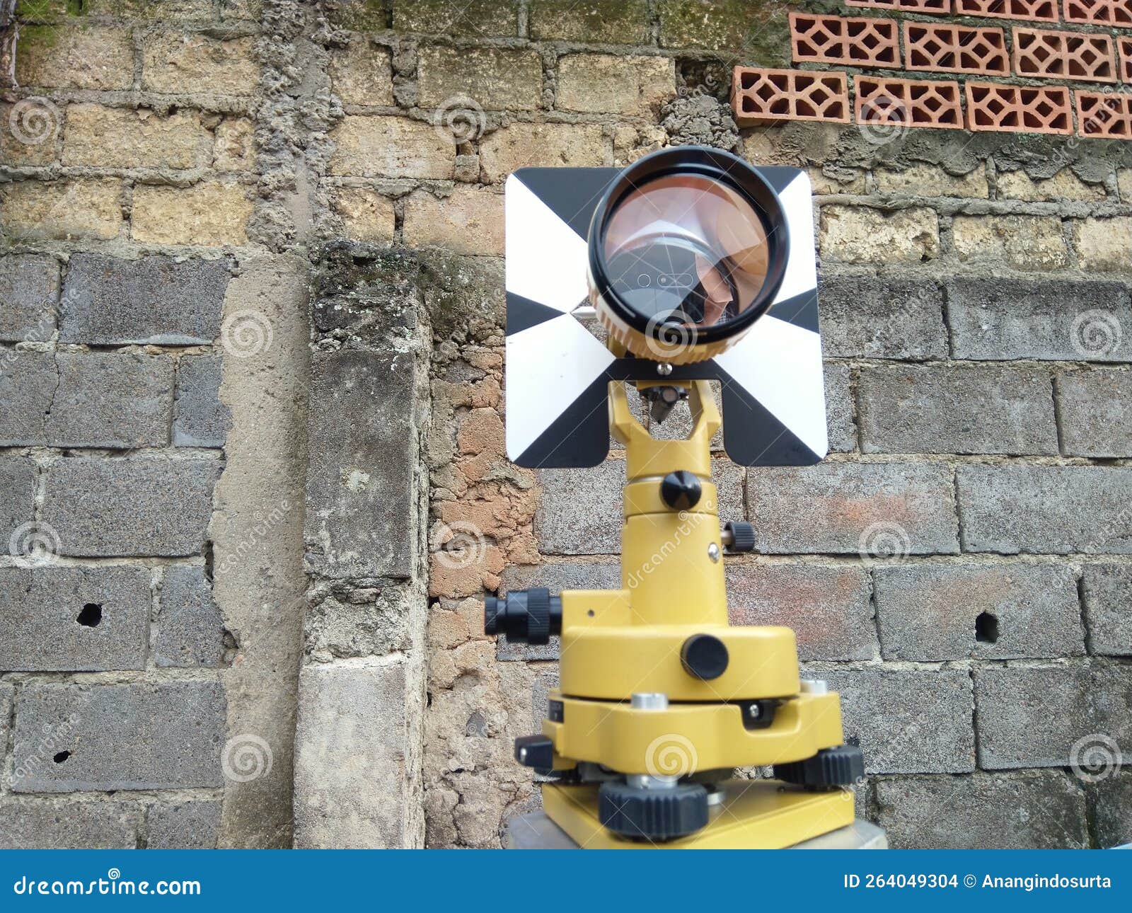 Survey Equipment Yellow Target Measure Stock Photo - Image of sculpture ...