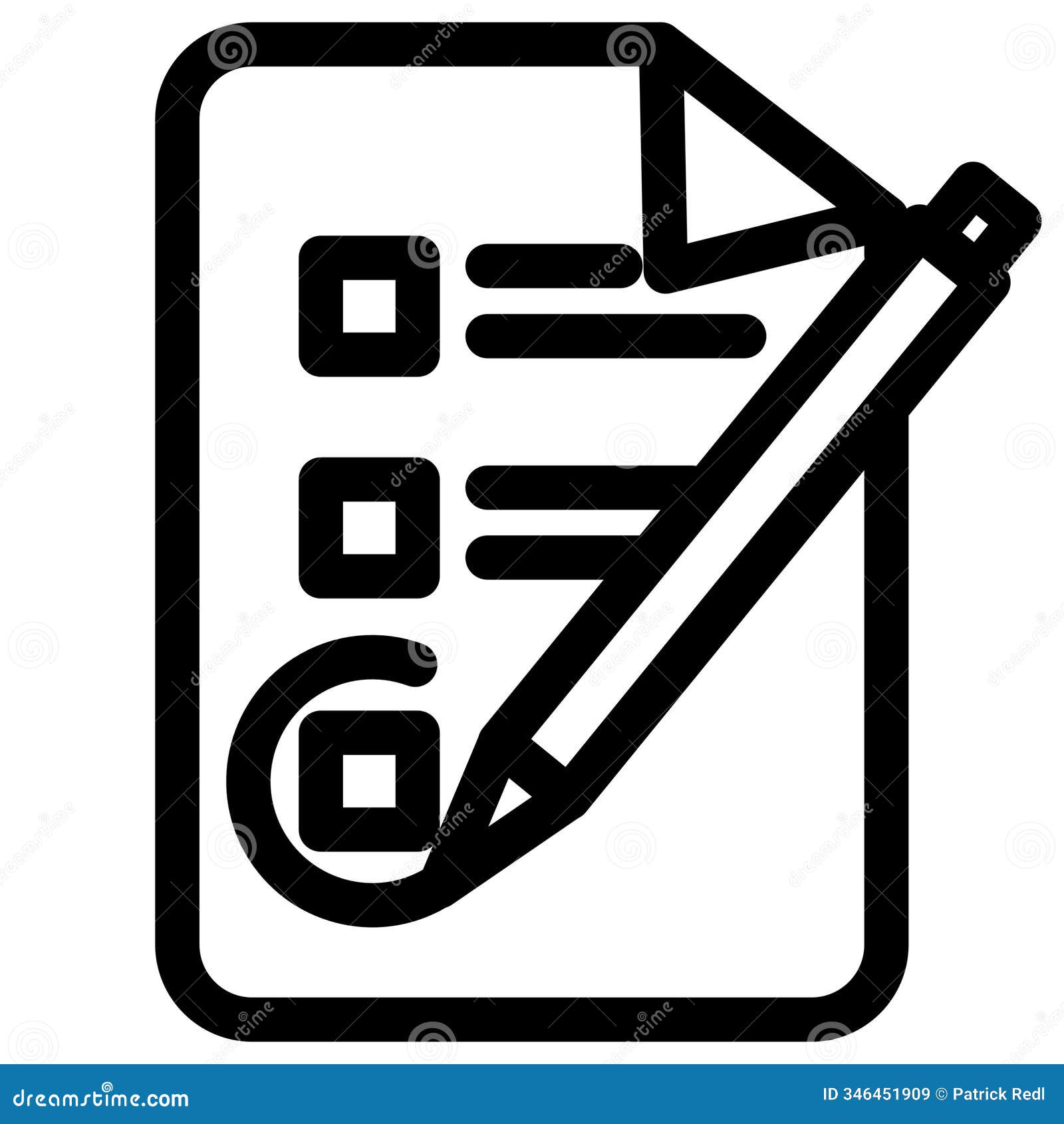 Survey or Exam Document with Multiple Choice Answer Icon Symbol ...