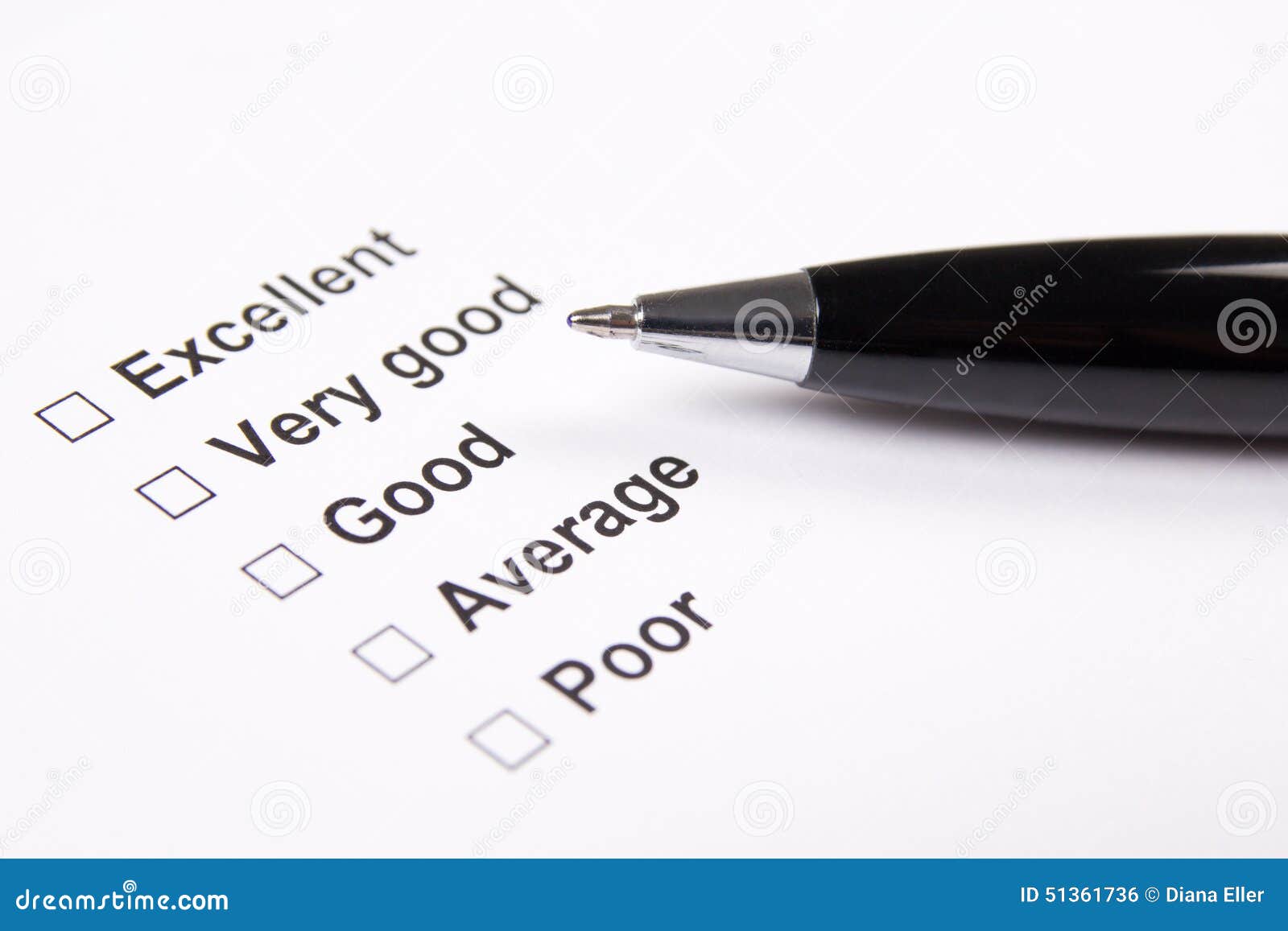 Survey with Excellent, Very Good, Good, Average and Poor Answers Stock ... Survey with Excellent, Very Good, Good, Average and Poor Answers Stock ...