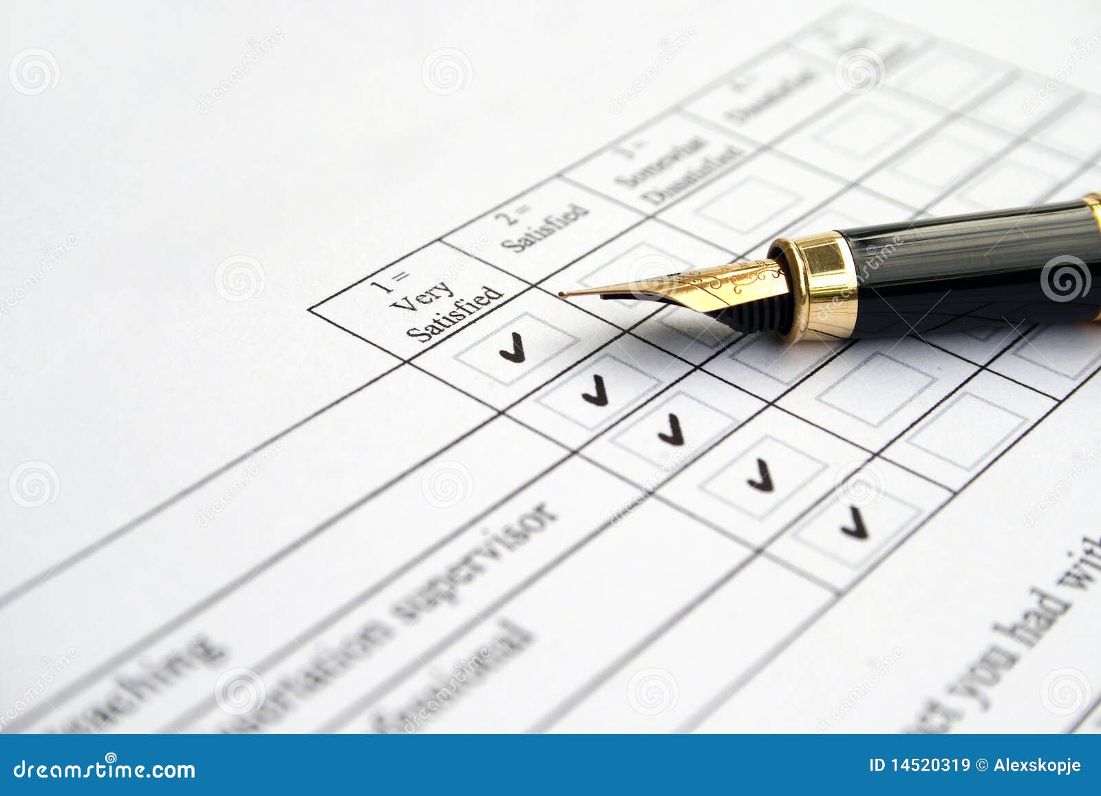 Survey Form- Very Satisfied. Stock Image - Image of occupation ...