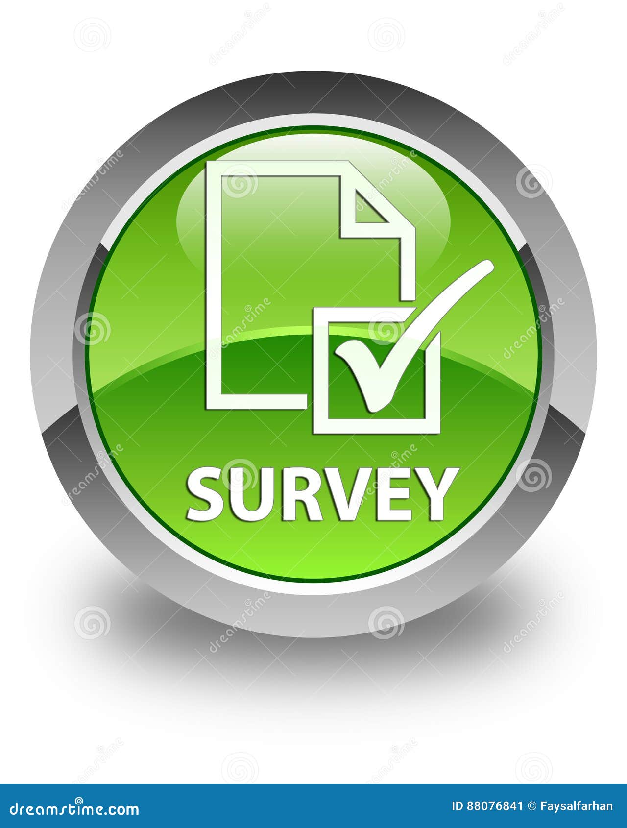 Survey Glossy Green Round Button Stock Illustration - Illustration of ...
