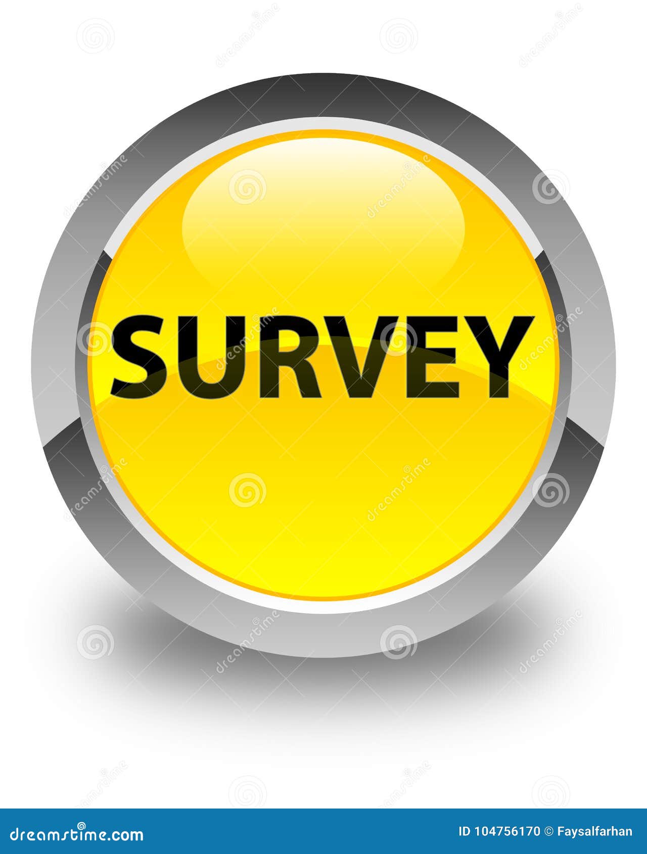 Survey Glossy Yellow Round Button Stock Illustration - Illustration of ...