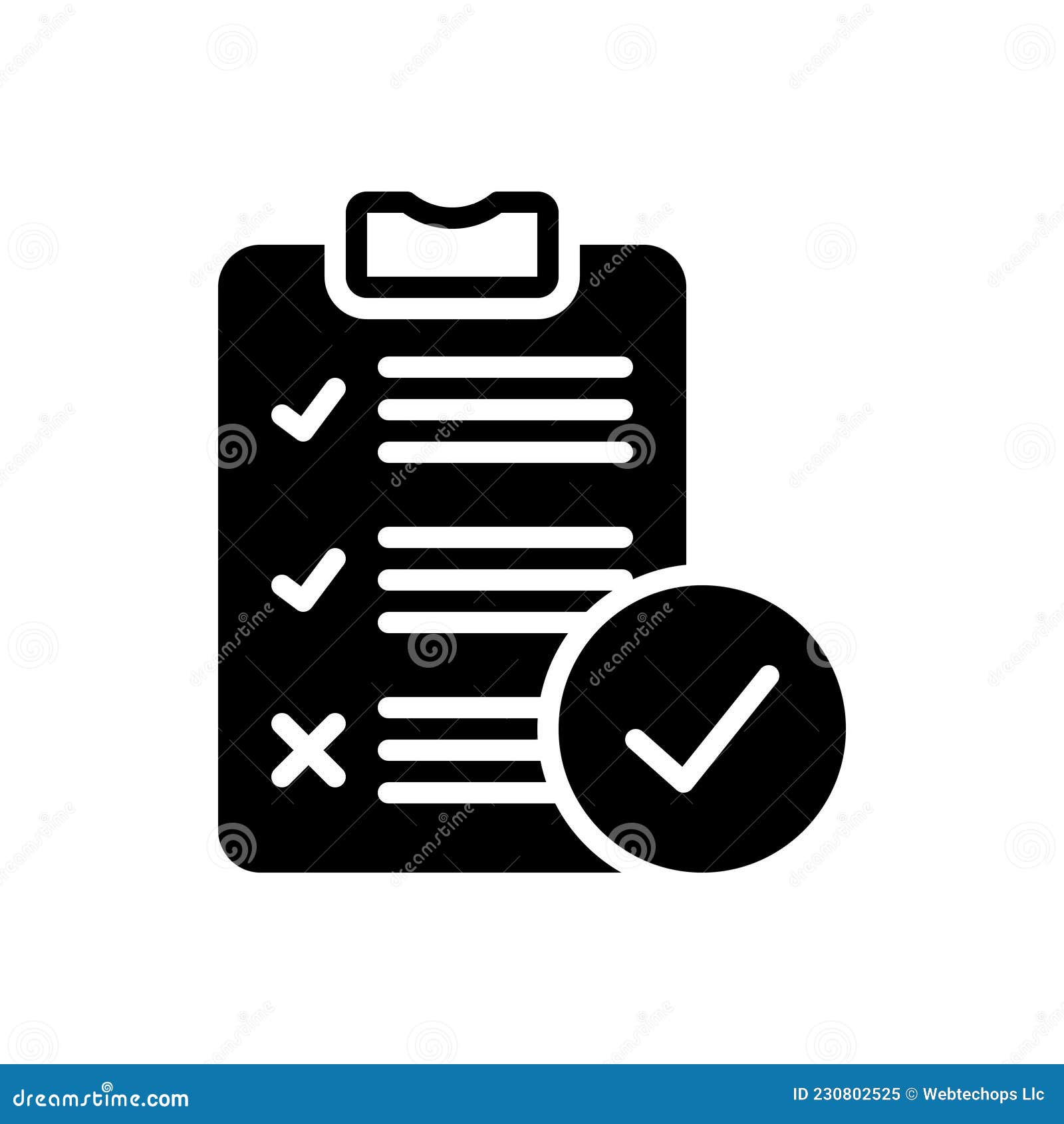 Black Solid Icon for Survey, Analysis and Check Stock Vector ...