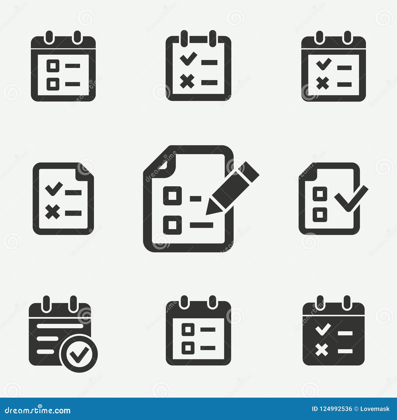 Survey vector icon. stock vector. Illustration of checkmark - 124992536