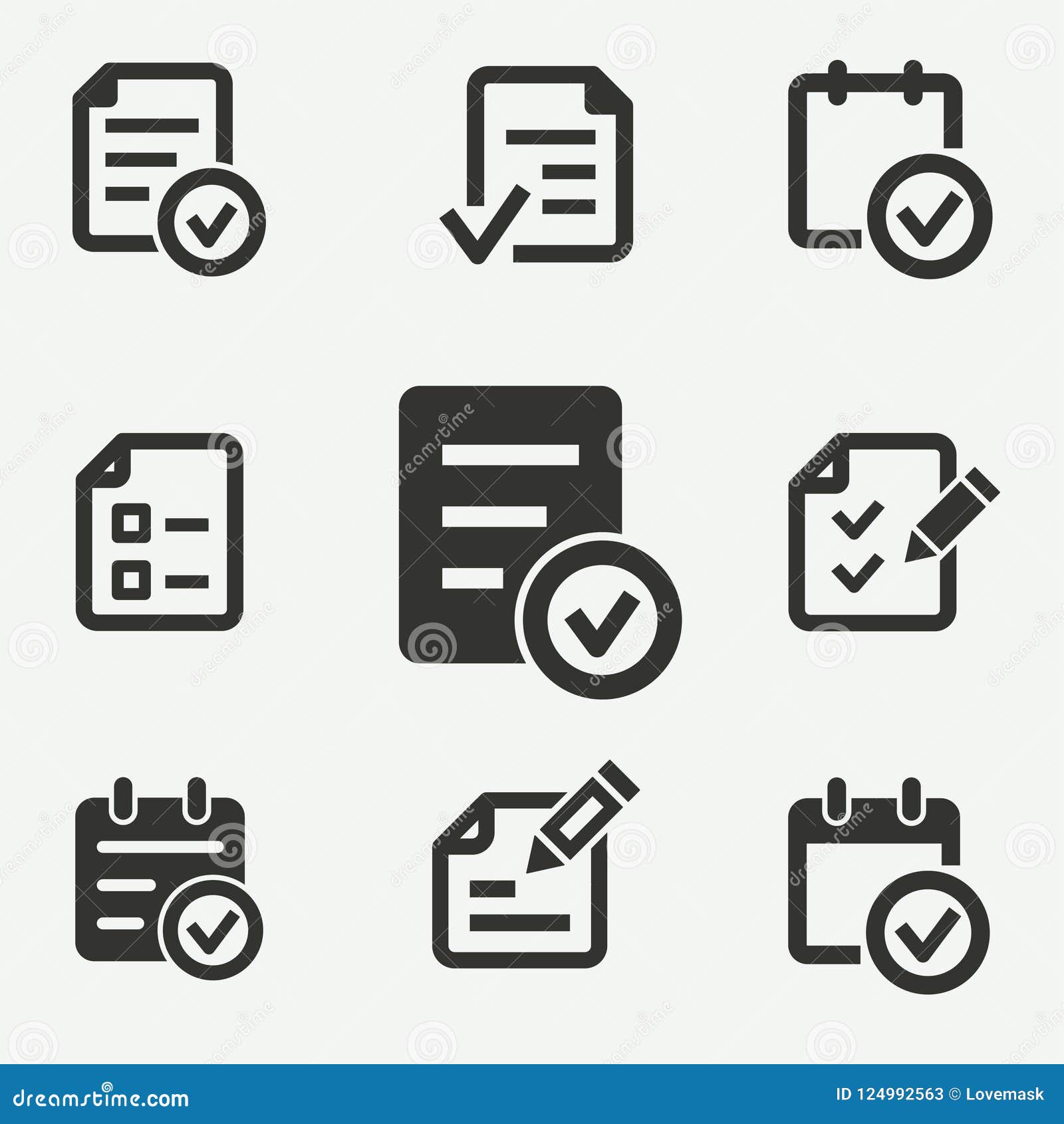 Survey vector icon. stock vector. Illustration of checklist - 124992563