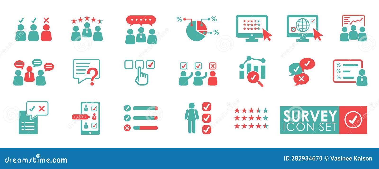 Survey Icon Set. Feedback, Opinions, Questionnaire, Poll, Research ...