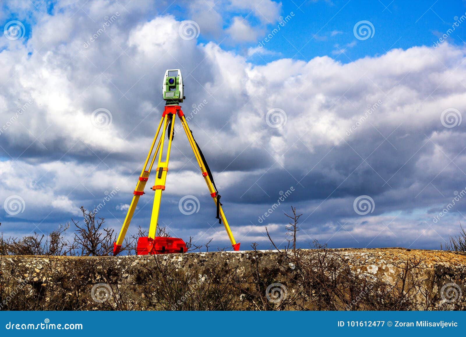 Survey total station stock image. Image of land, surveying - 101612477