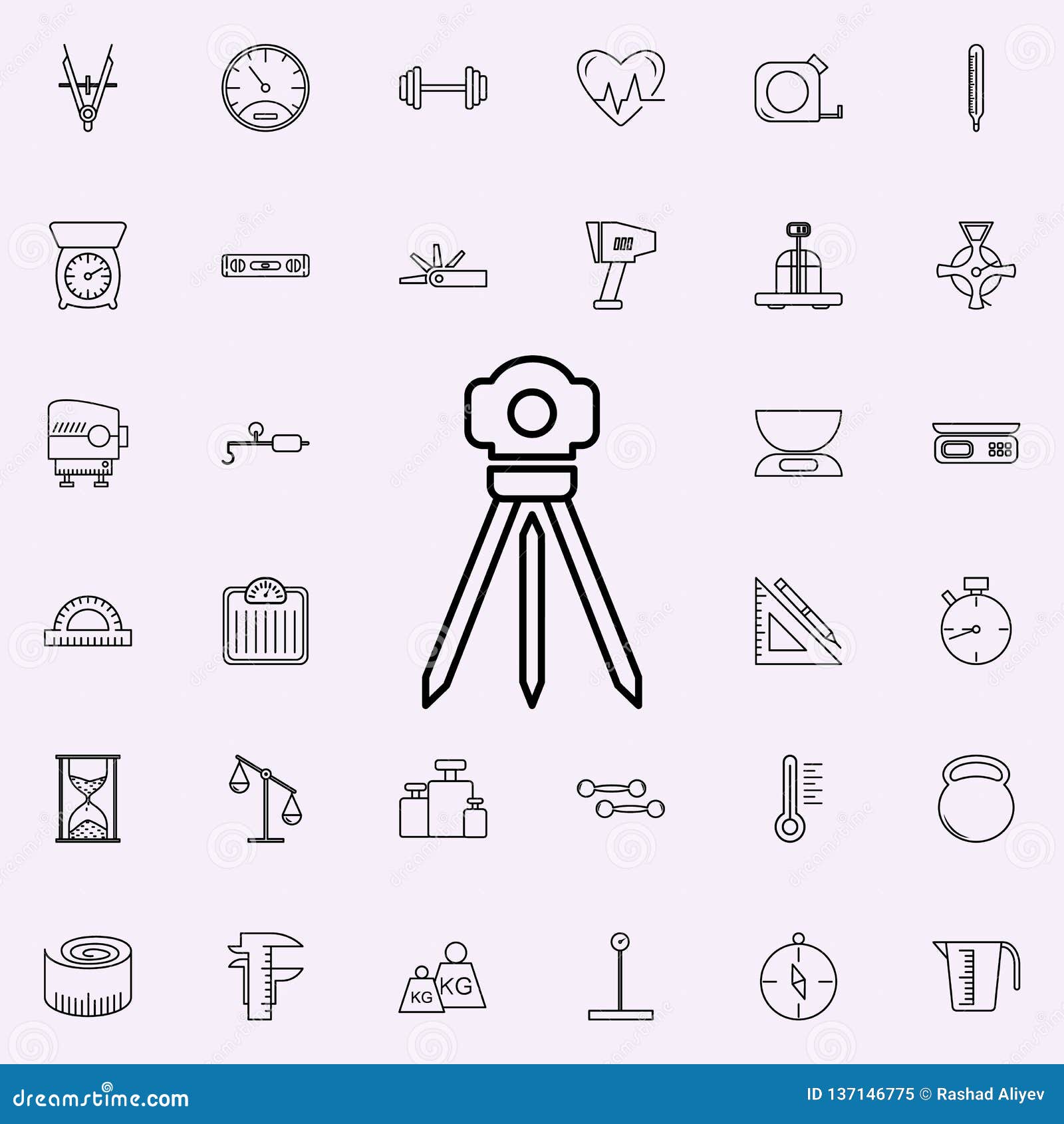 Survey Instrument Icon. Element Of Measuring Instruments Icon With Name ...