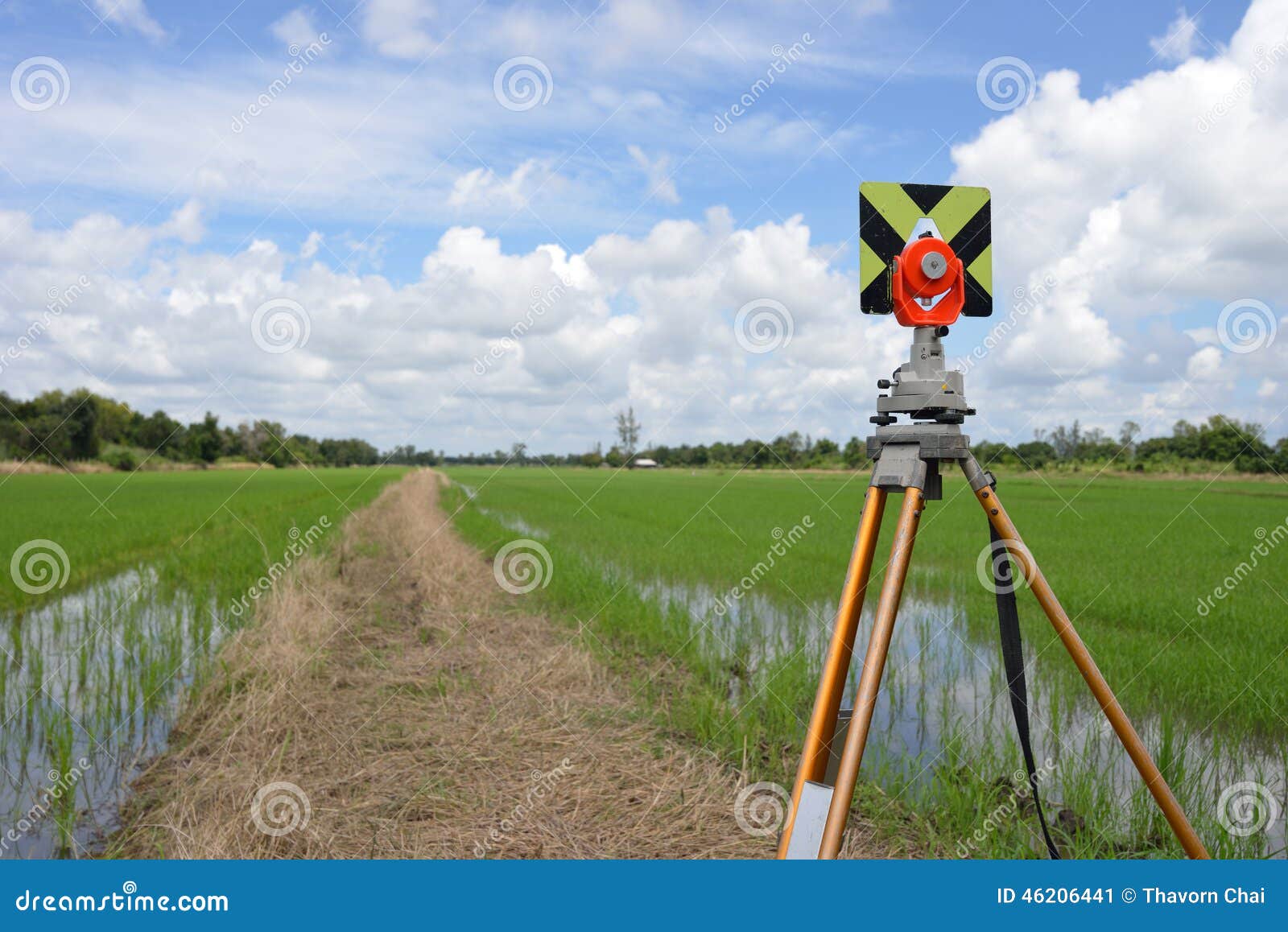 Survey Stake Marking The Road Stock Photo | CartoonDealer.com #57223116