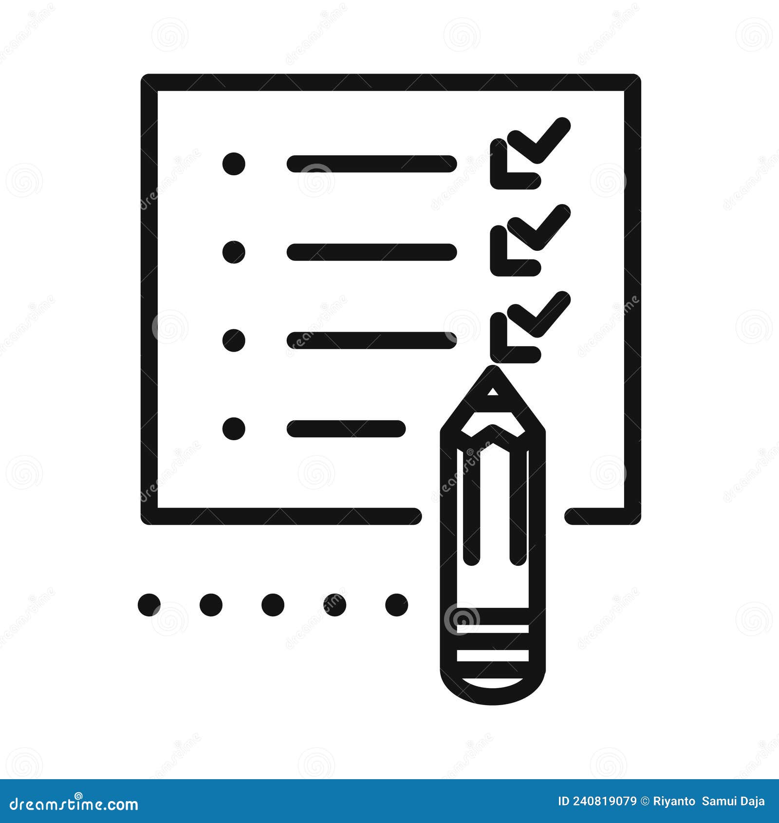 Survey List Icon Black and White Illustration Stock Vector ...