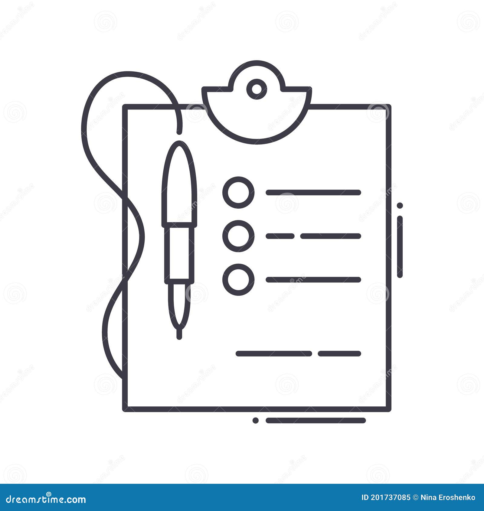 Survey List Icon, Linear Isolated Illustration, Thin Line Vector, Web ...