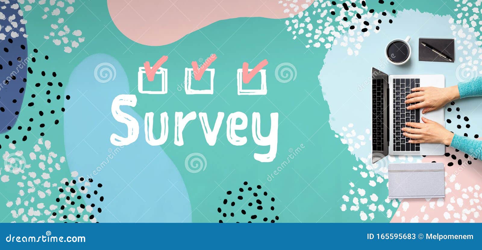 Survey with Person Using Laptop Stock Image - Image of modern, business ...