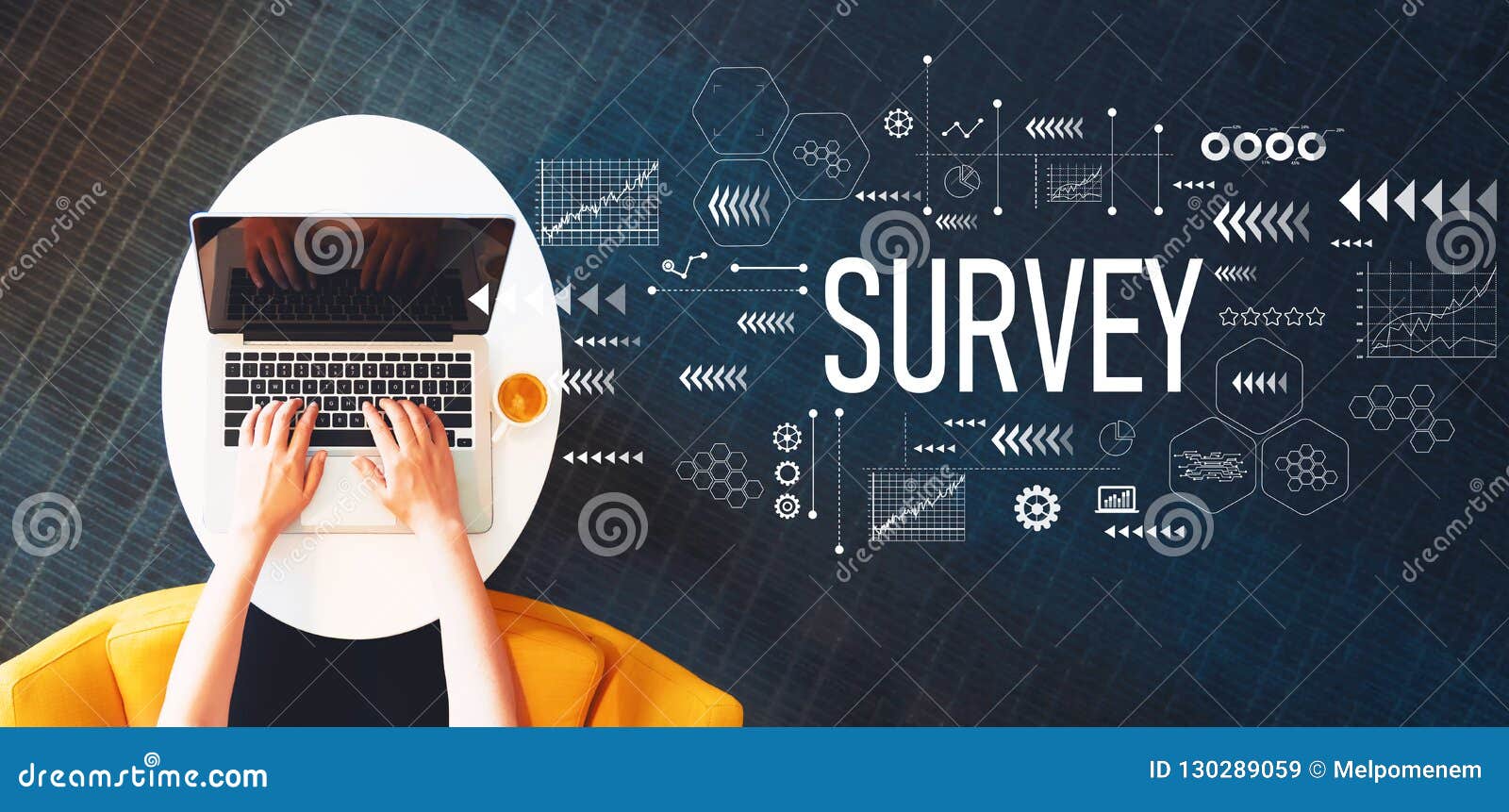 Survey with Person Using a Laptop Stock Image - Image of research ...