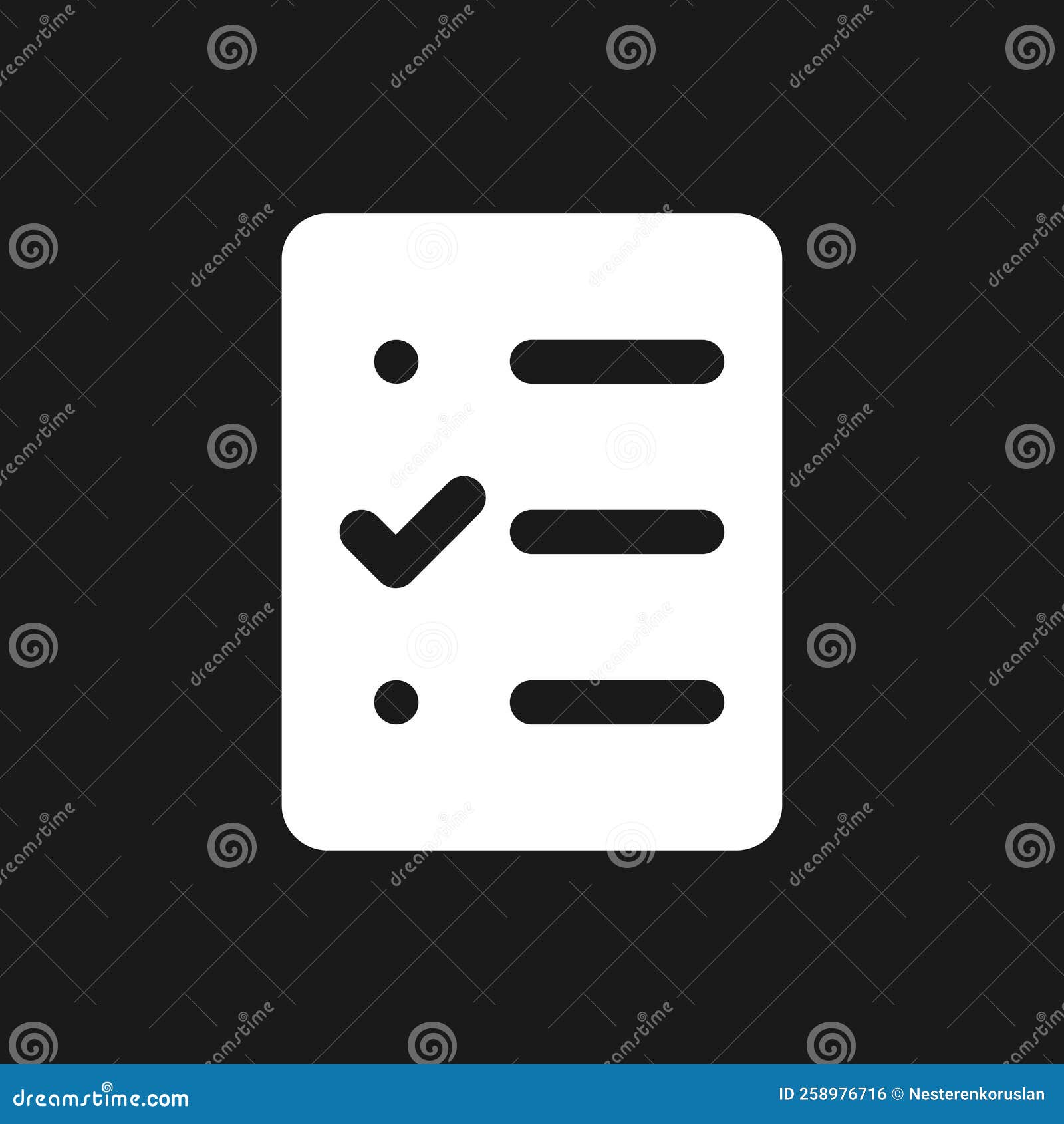 Survey Pixel Dark Mode Glyph Ui Icon Stock Vector - Illustration of ...