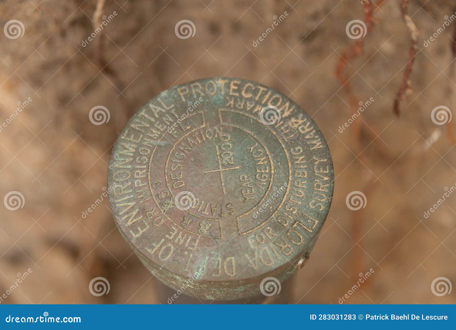 Survey Post Marks the Corner Boundary of the Lot Near the Beach ...
