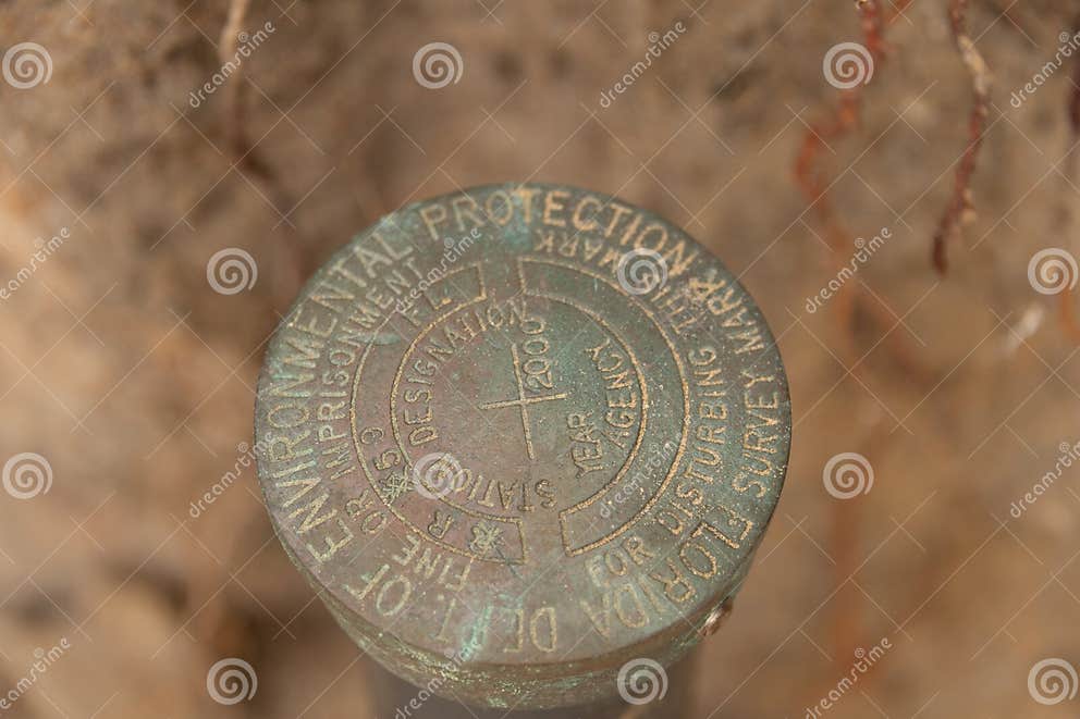 Survey Post Marks the Corner Boundary of the Lot Near the Beach ...