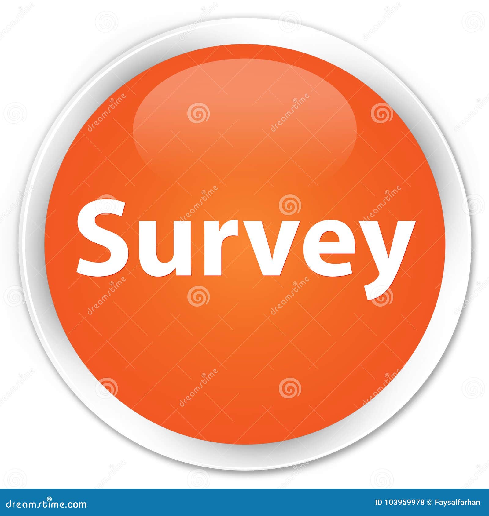 Survey Premium Orange Round Button Stock Illustration - Illustration of ...