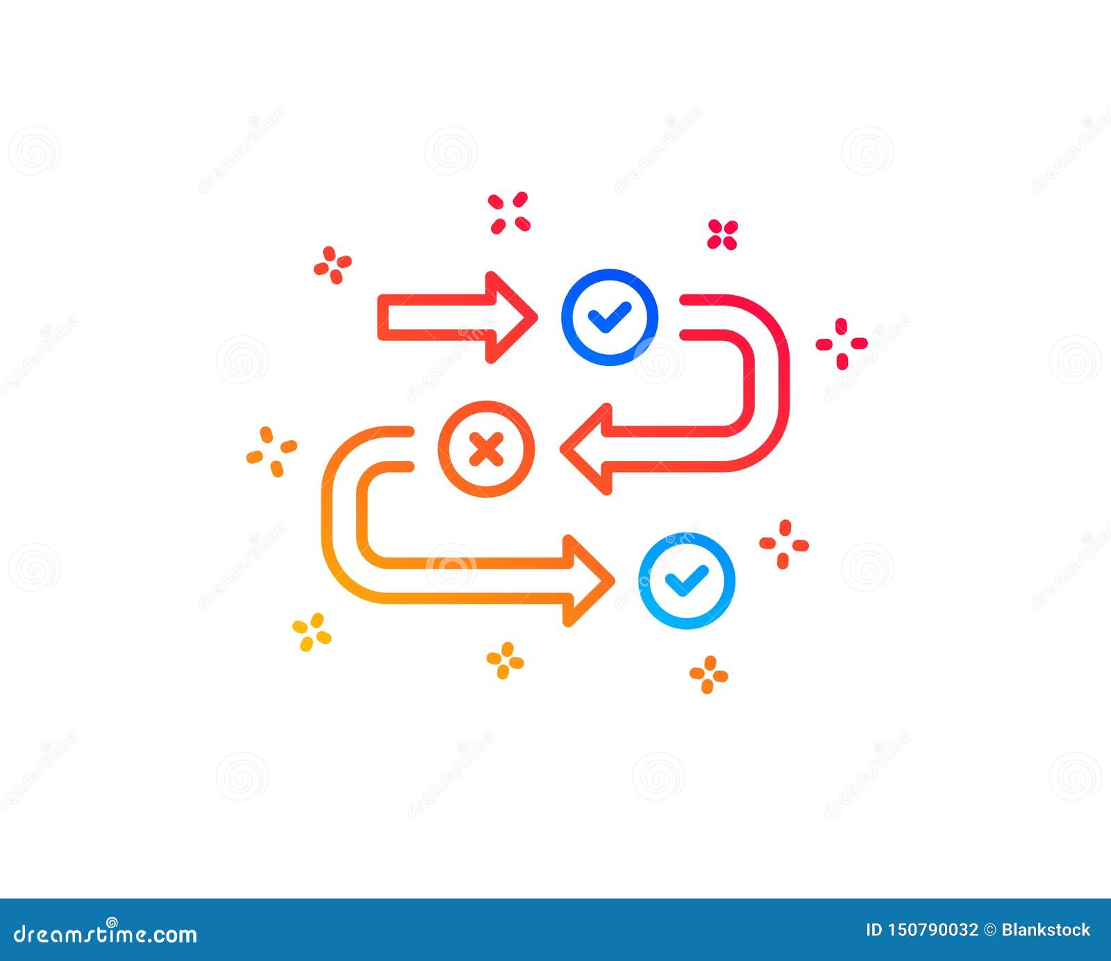 Survey Progress Line Icon. Algorithm Sign. Vector Stock Vector ...