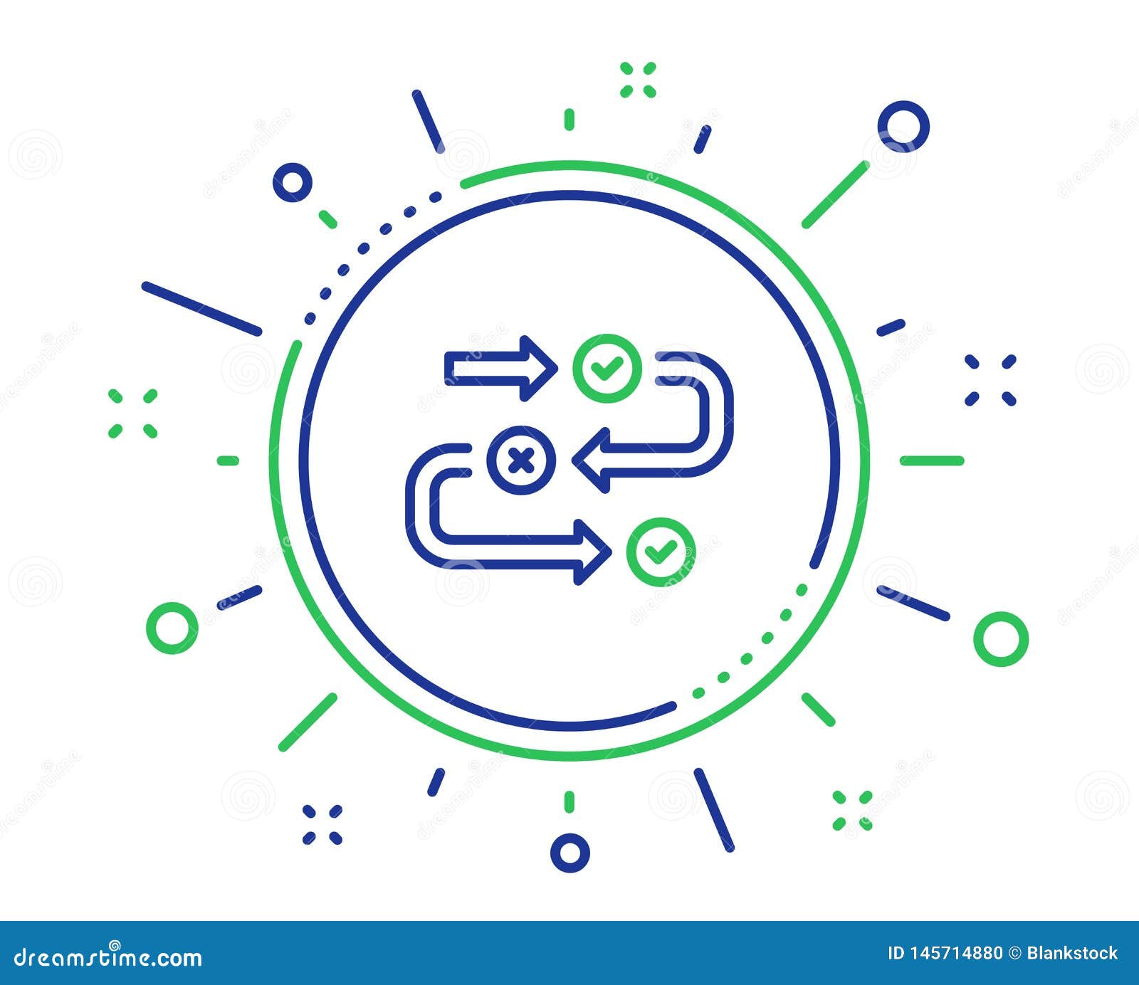 Survey Progress Line Icon. Algorithm Sign. Vector Stock Vector ...
