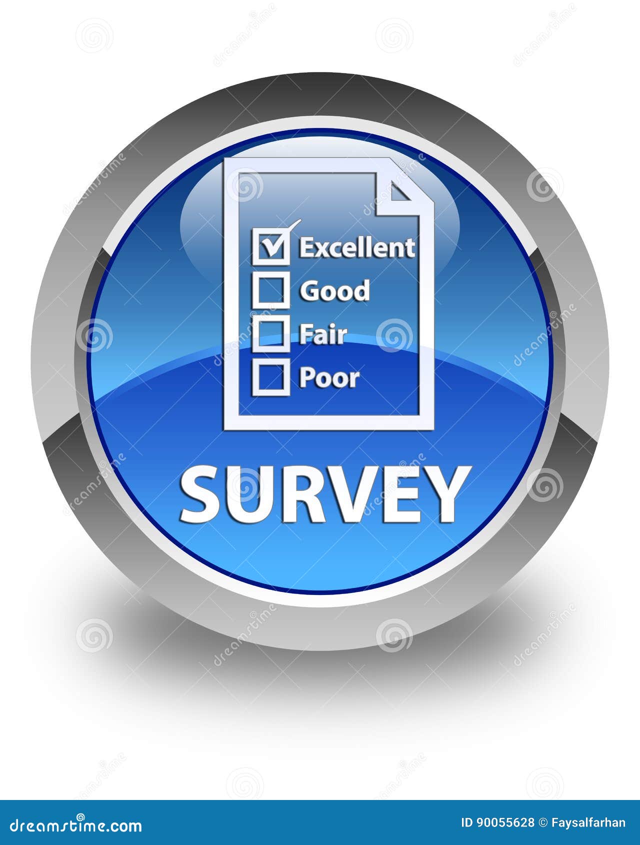Survey (questionnaire Icon) Glossy Blue Round Button Stock Illustration ...