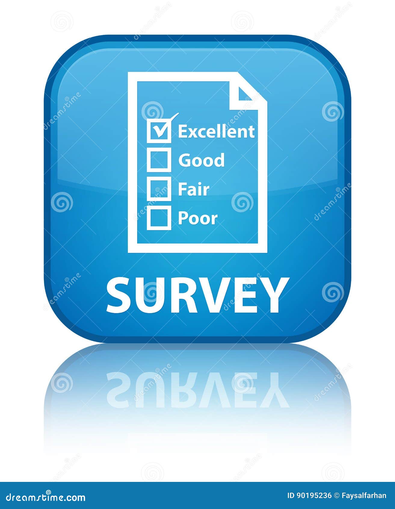 Survey (questionnaire Icon) Special Cyan Blue Square Button Stock ...