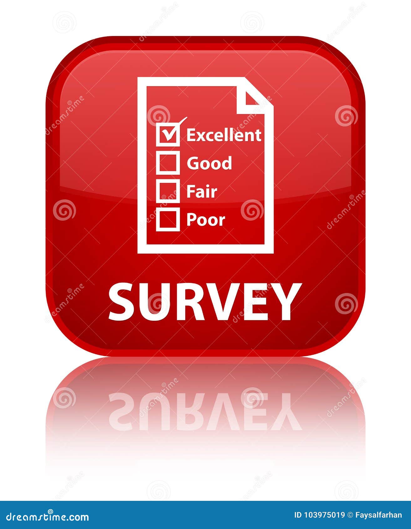 Survey (questionnaire Icon) Special Red Square Button Stock ...