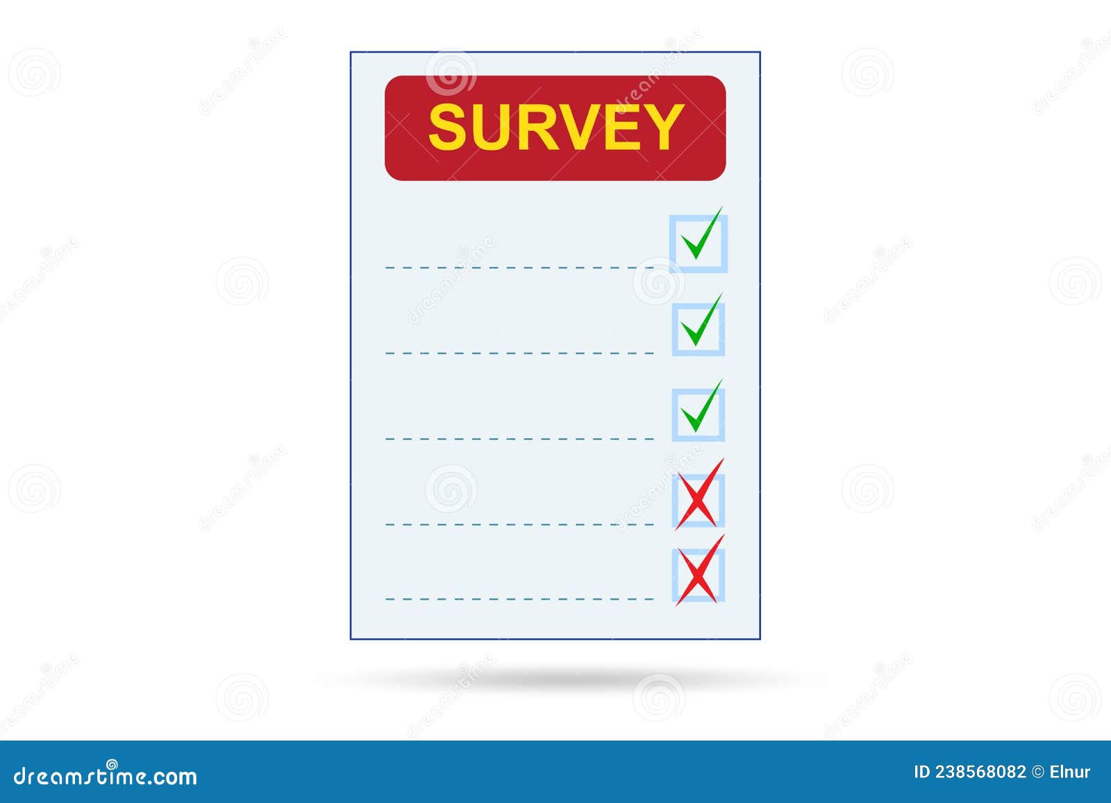 Survey Questionnaire with Tick Boxes Stock Illustration - Illustration ...