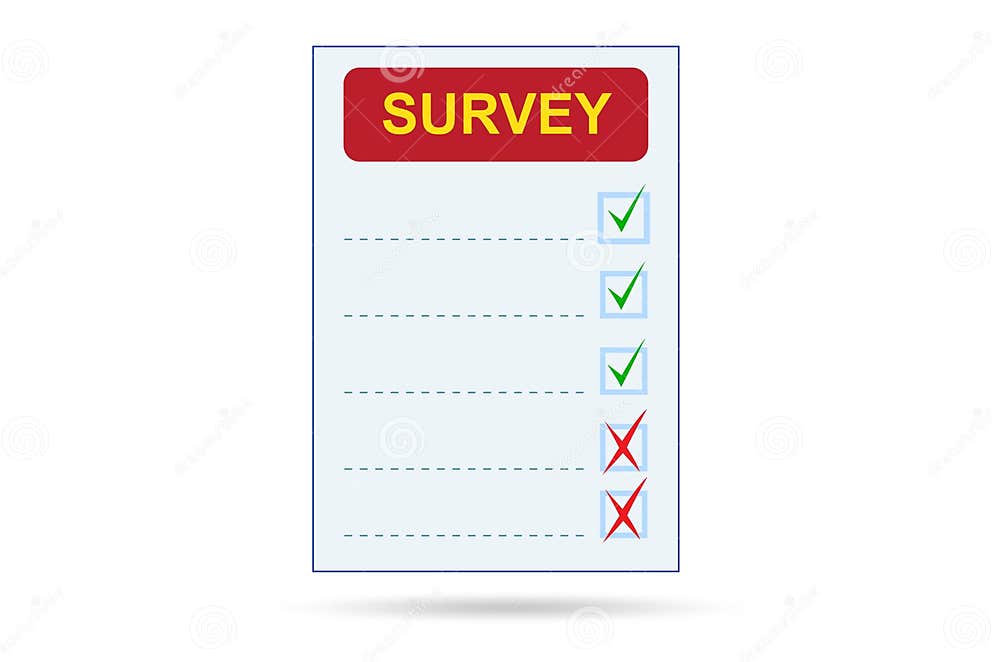 Survey Questionnaire with Tick Boxes Stock Illustration - Illustration ...